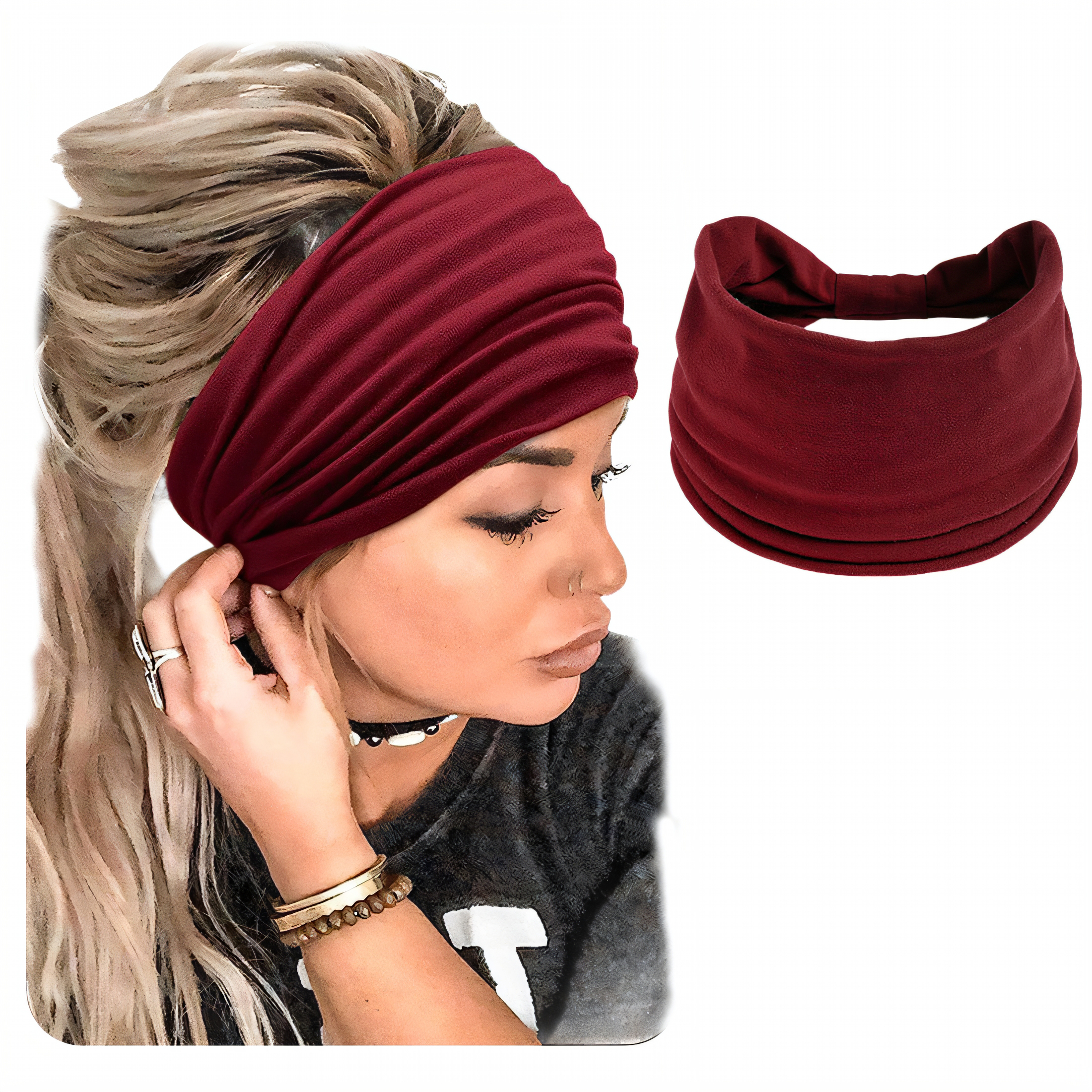 TELOLY Headbands for Women,Polyester Sweat Headband,Sweatbands for ...