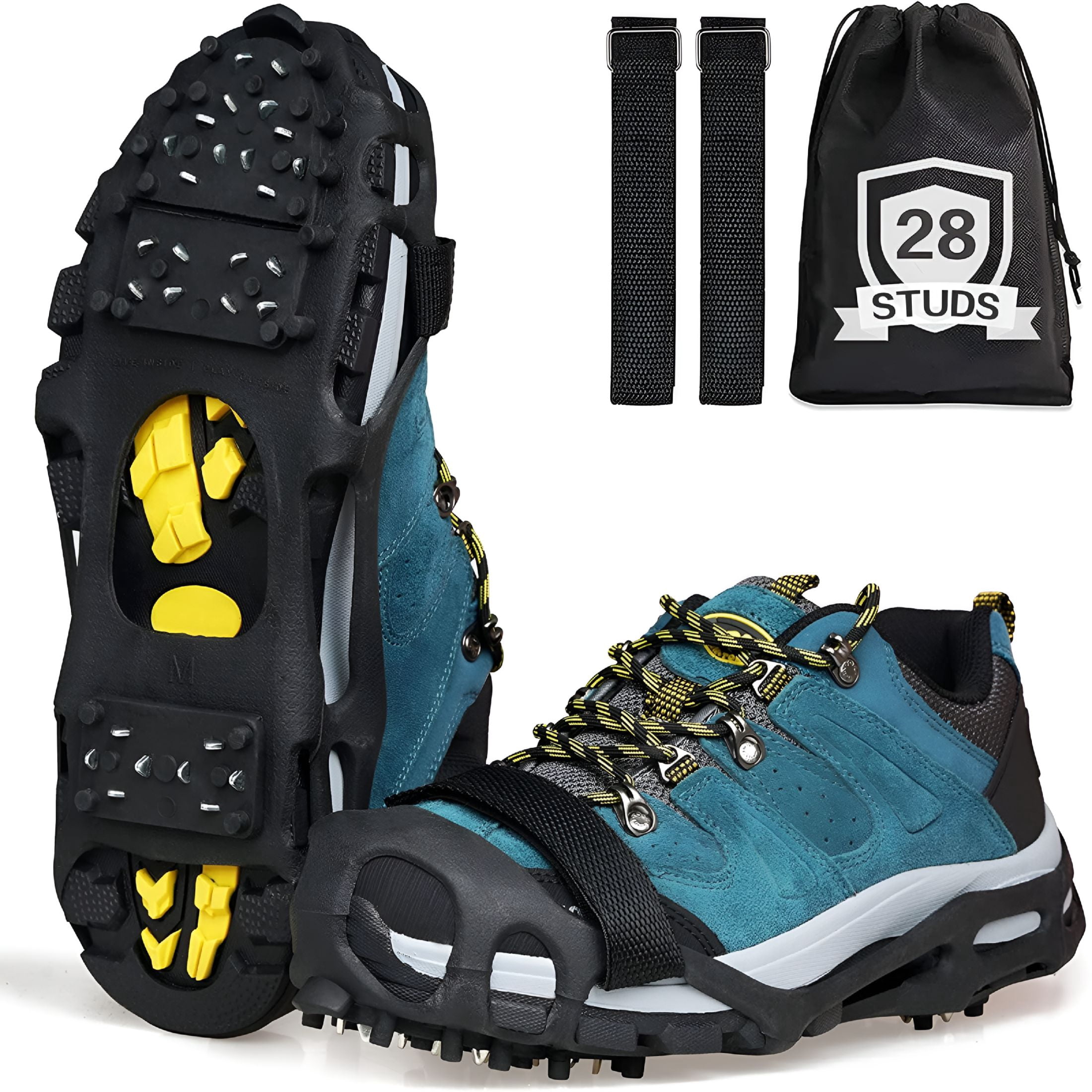 TELOLY Ice Cleats Snow Traction Cleats Crampons for Walking on Snow and ...