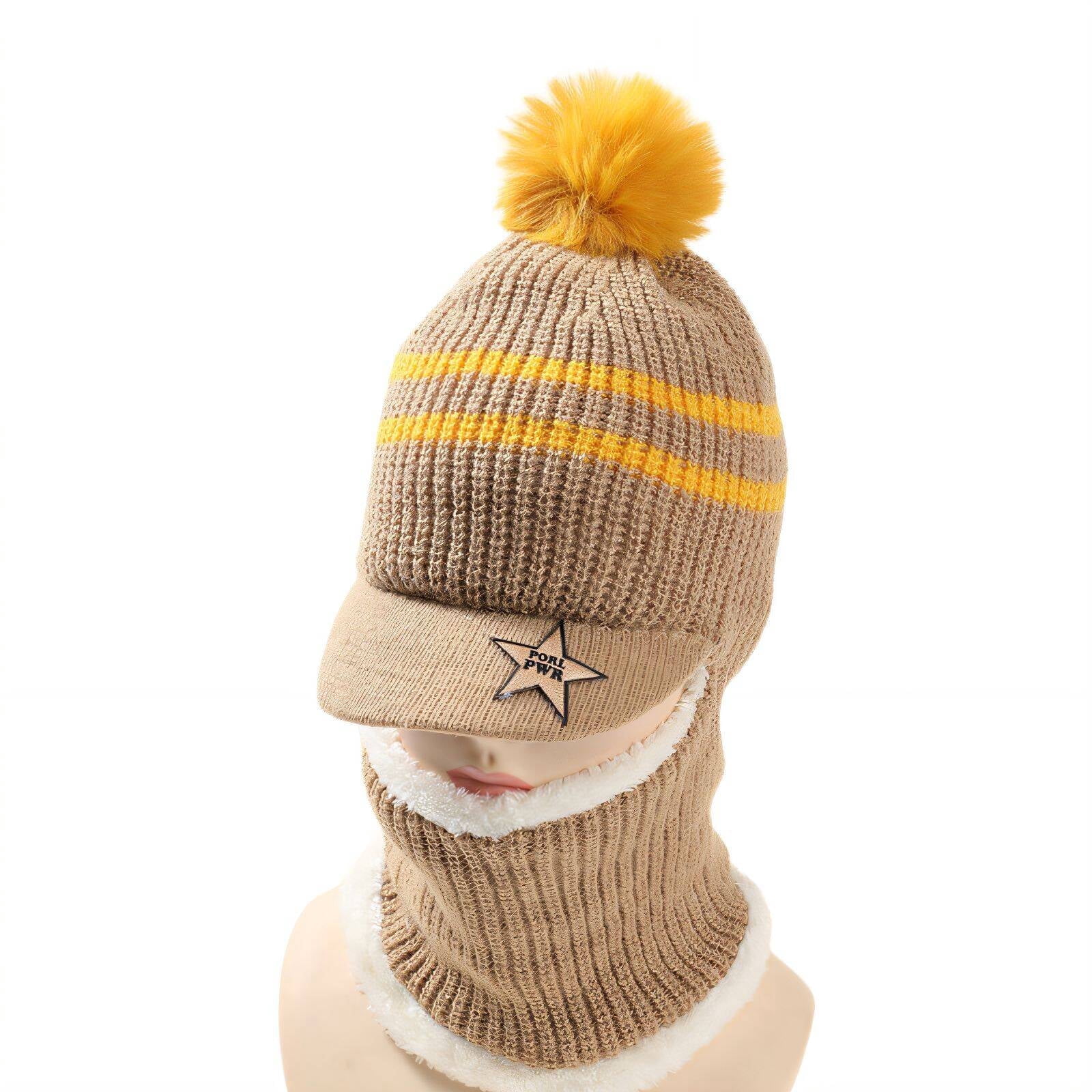 TELOLY Kids Beanie,Fleece Lining Kids Winter Hat,Warm Hat for Boys and ...