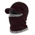 TELOLY Men's Winter Knitted Hat with Neck Warmer, Fleece Lined Beanie ...