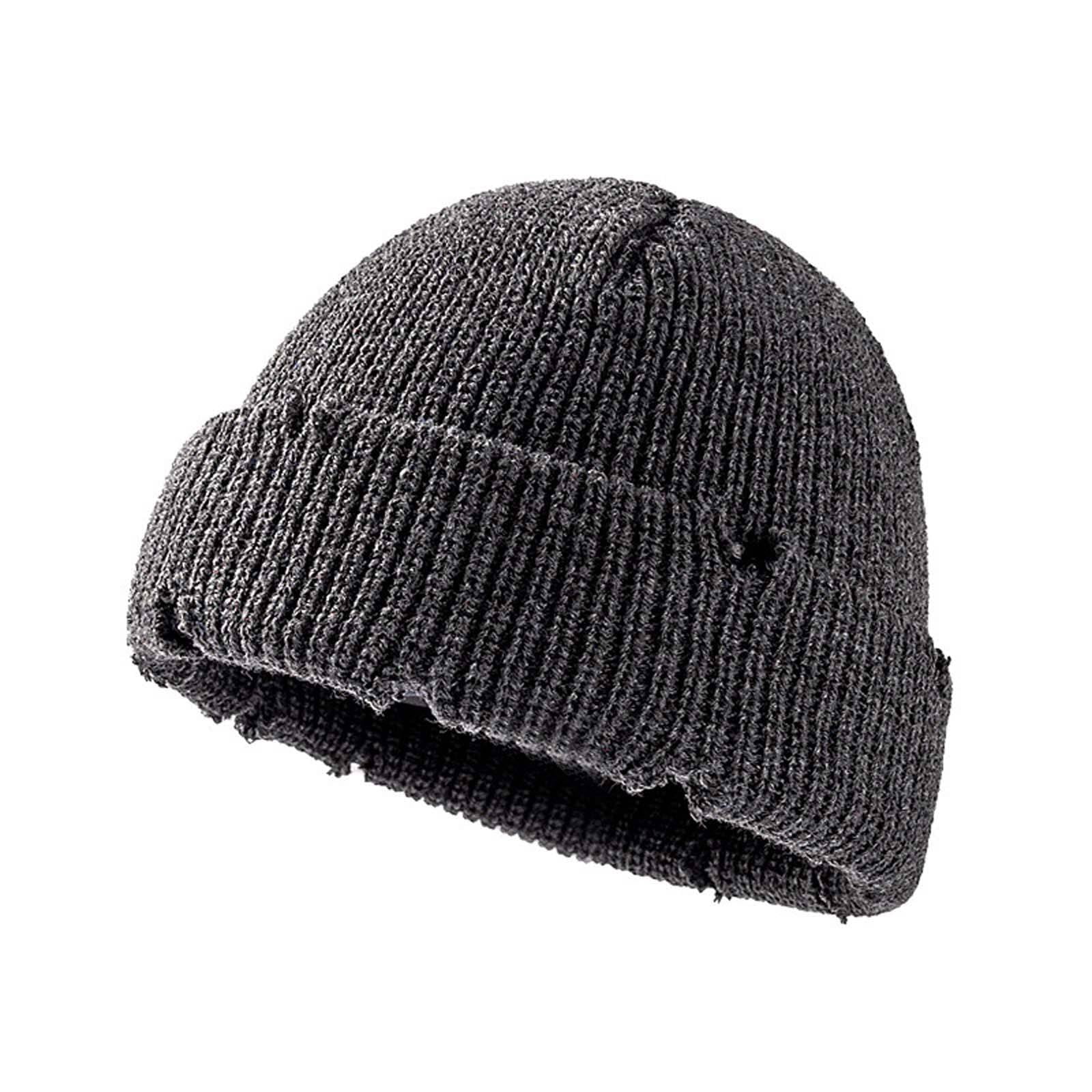 TELOLY Mens Hats,Hip Hop Street Dance Sweater Beanie,Frayed Hem Beanies ...