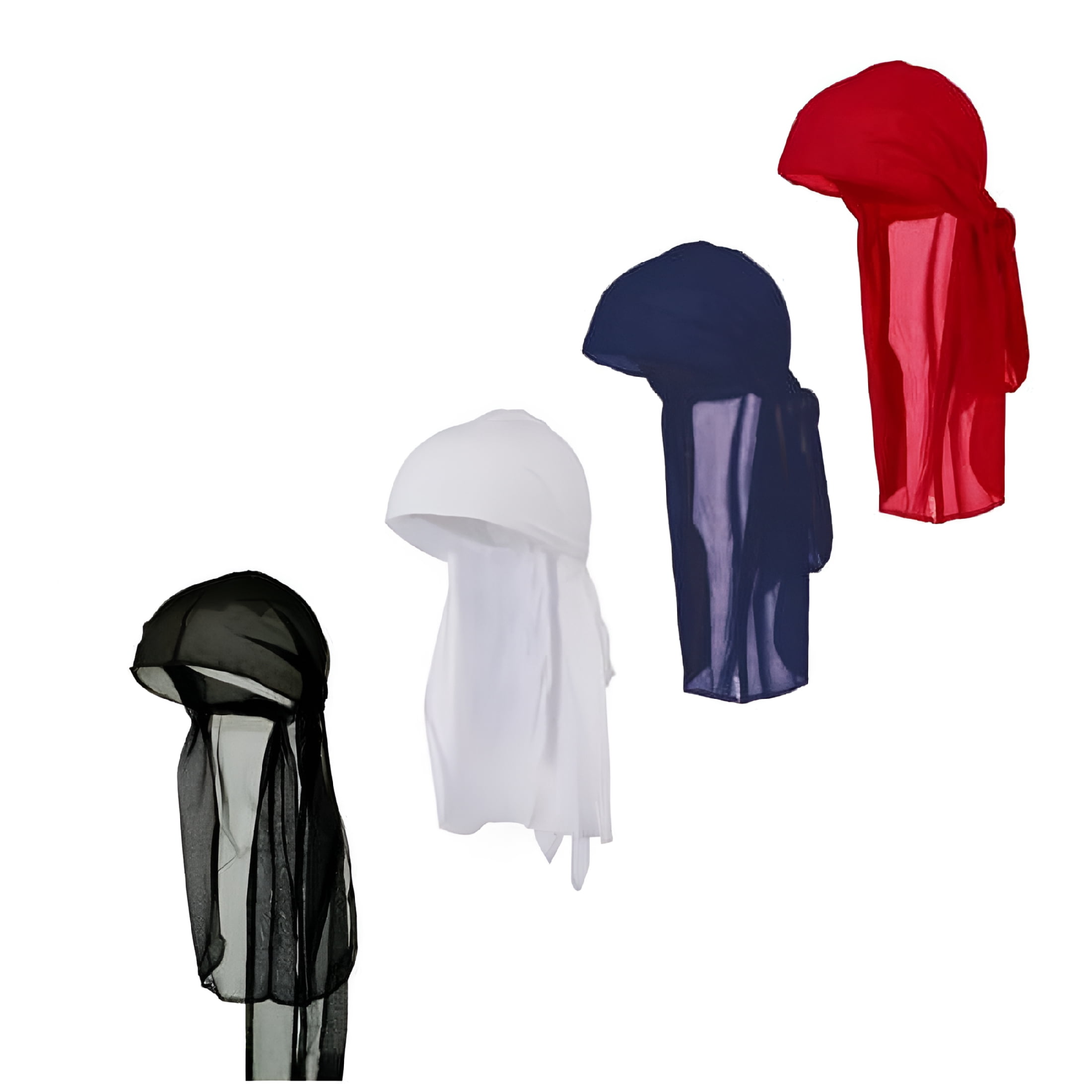 TELOLY Mens Long Tie Soft Skull Cap Durag in Multiple Colors and Packs ...