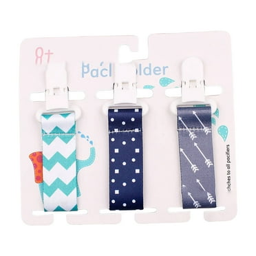 TELOLY 2 Pcs Pacifier Clip Double-Sided Pattern Pacifier Holder ...