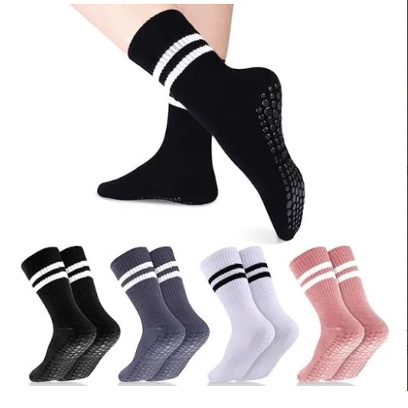 TELOLY Pilates Socks,Silicone Grip for Stability Yoga Socks,Shock ...