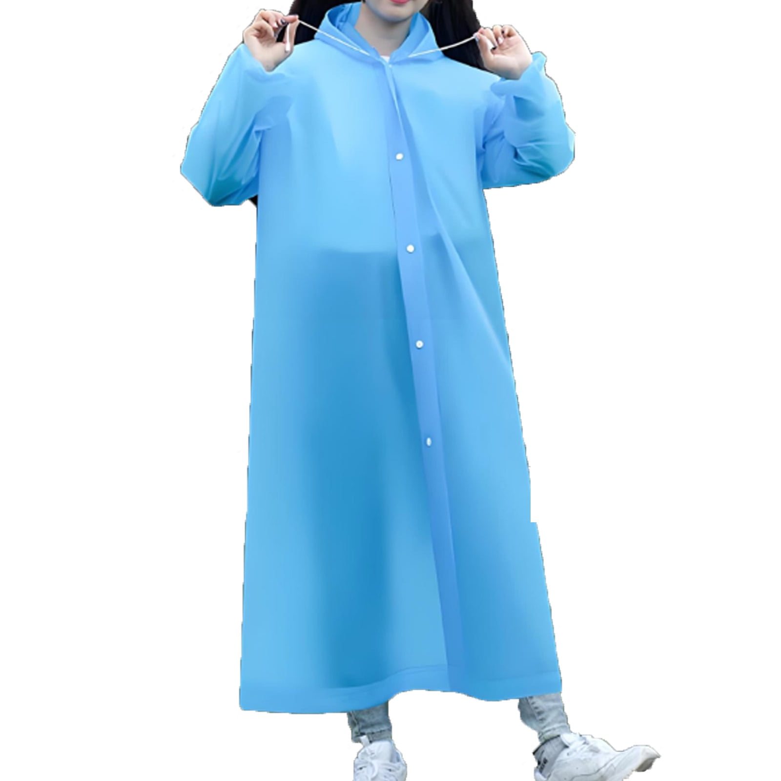 TELOLY Poncho,New EVA Fabric Ponchos Adult,Adjustable Drawstring Hood ...