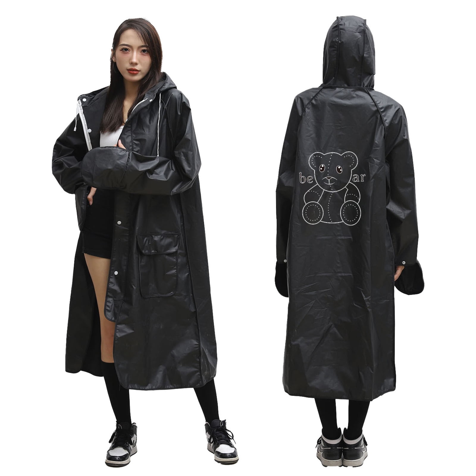 TELOLY Poncho,Premium EVA Fabric Womens Rain Jacket with Hood,Multi ...