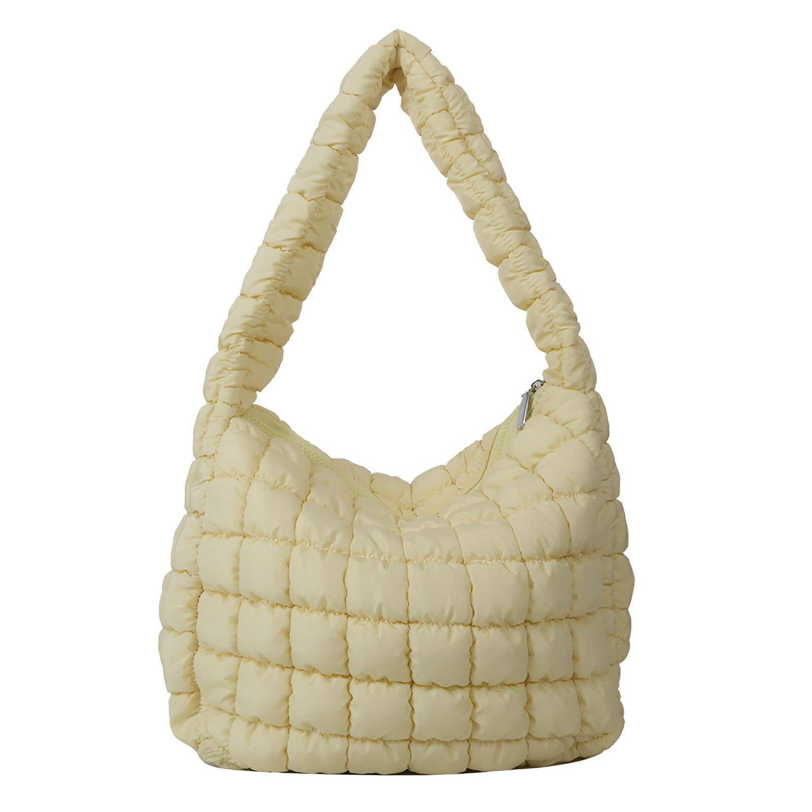 TELOLY Puffer Tote Bag,Elegant Handle Puffy Bag,Comfortable Grip and ...