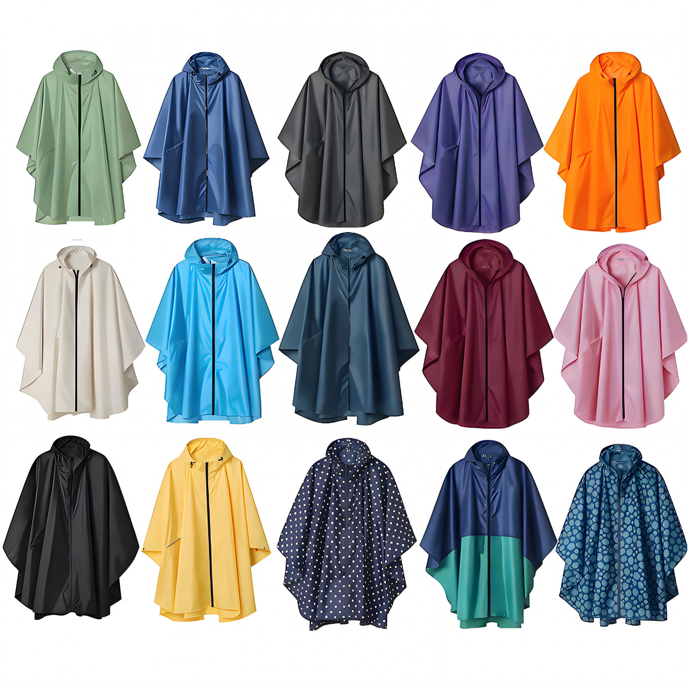 TELOLY Rain Ponchos for Adults,Polyester Rain Poncho,One Size Clear ...