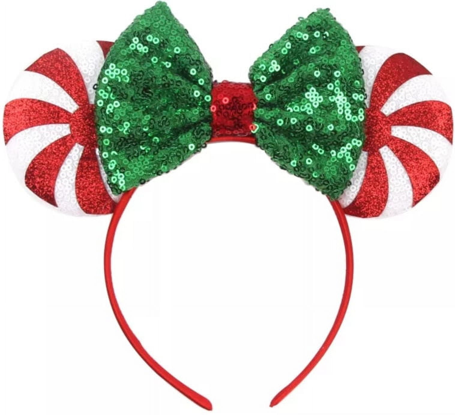 Gifts by RD Red Peppermint Candy Minnie Ears, Christmas Mickey Ears, 5 ...