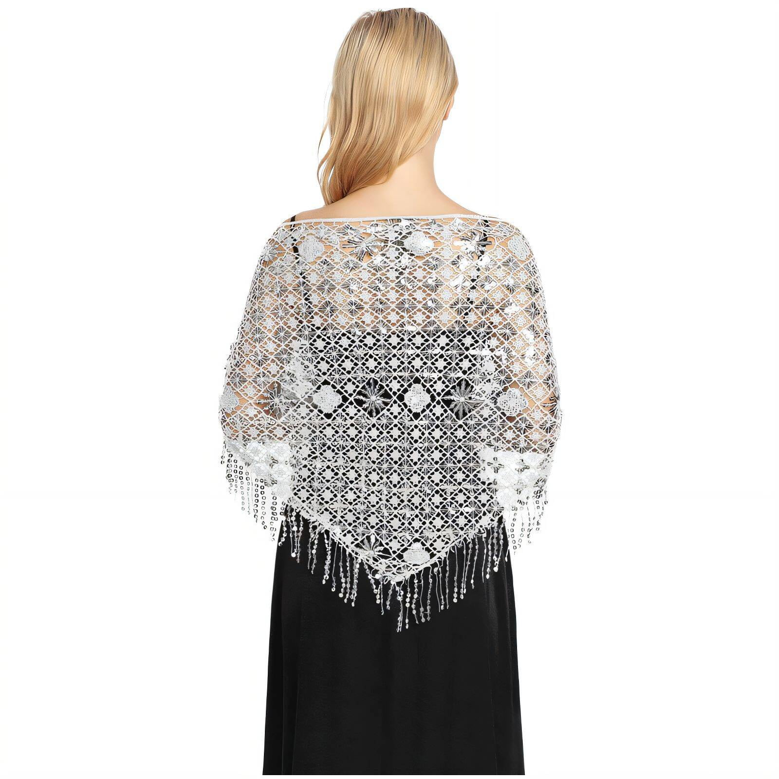 TELOLY Shawl Wraps for Women,Glamorous Water-Soluble Sequin Design ...