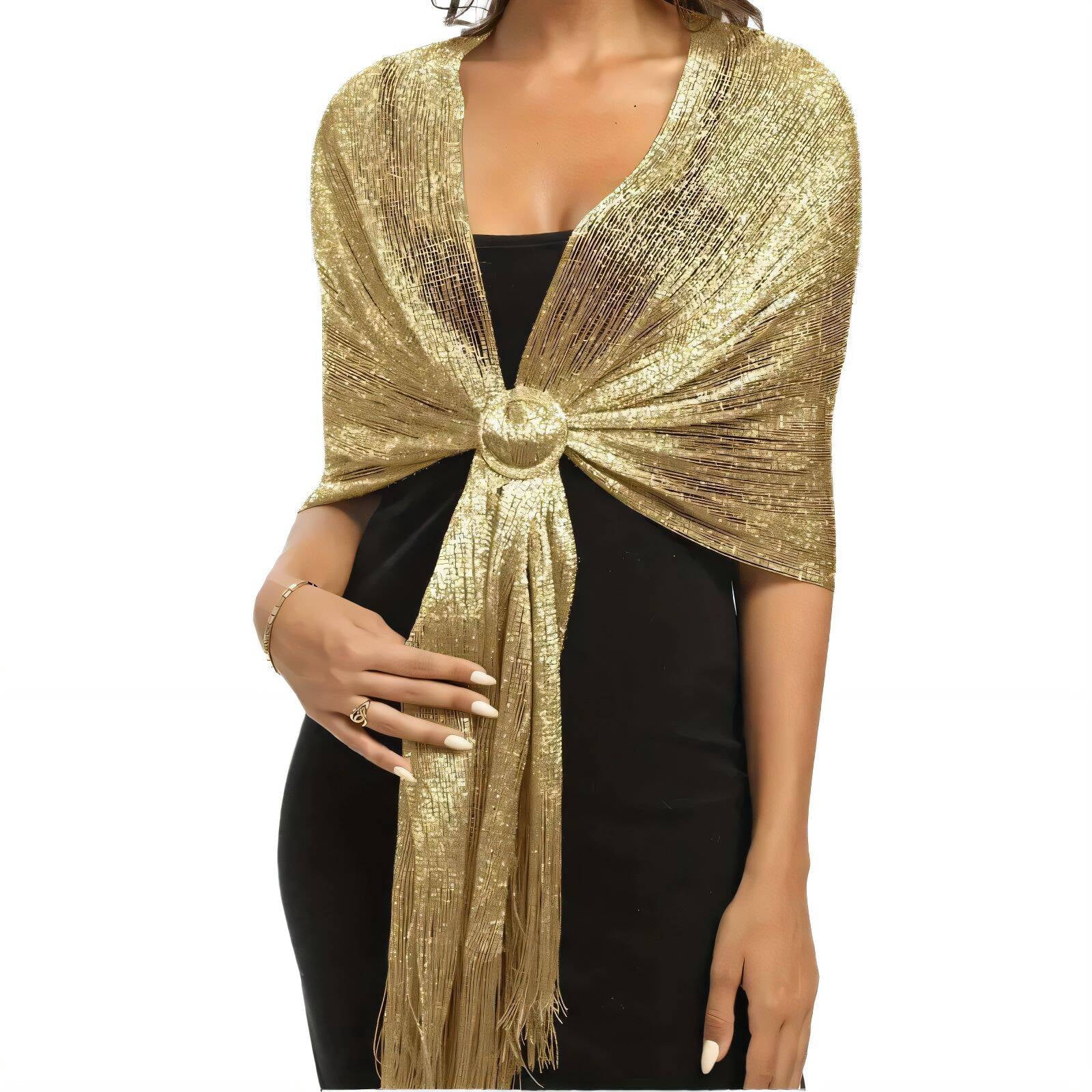 TELOLY 2026 New Shawl Wraps for Women,Gleaming Gold and Silver Thread ...