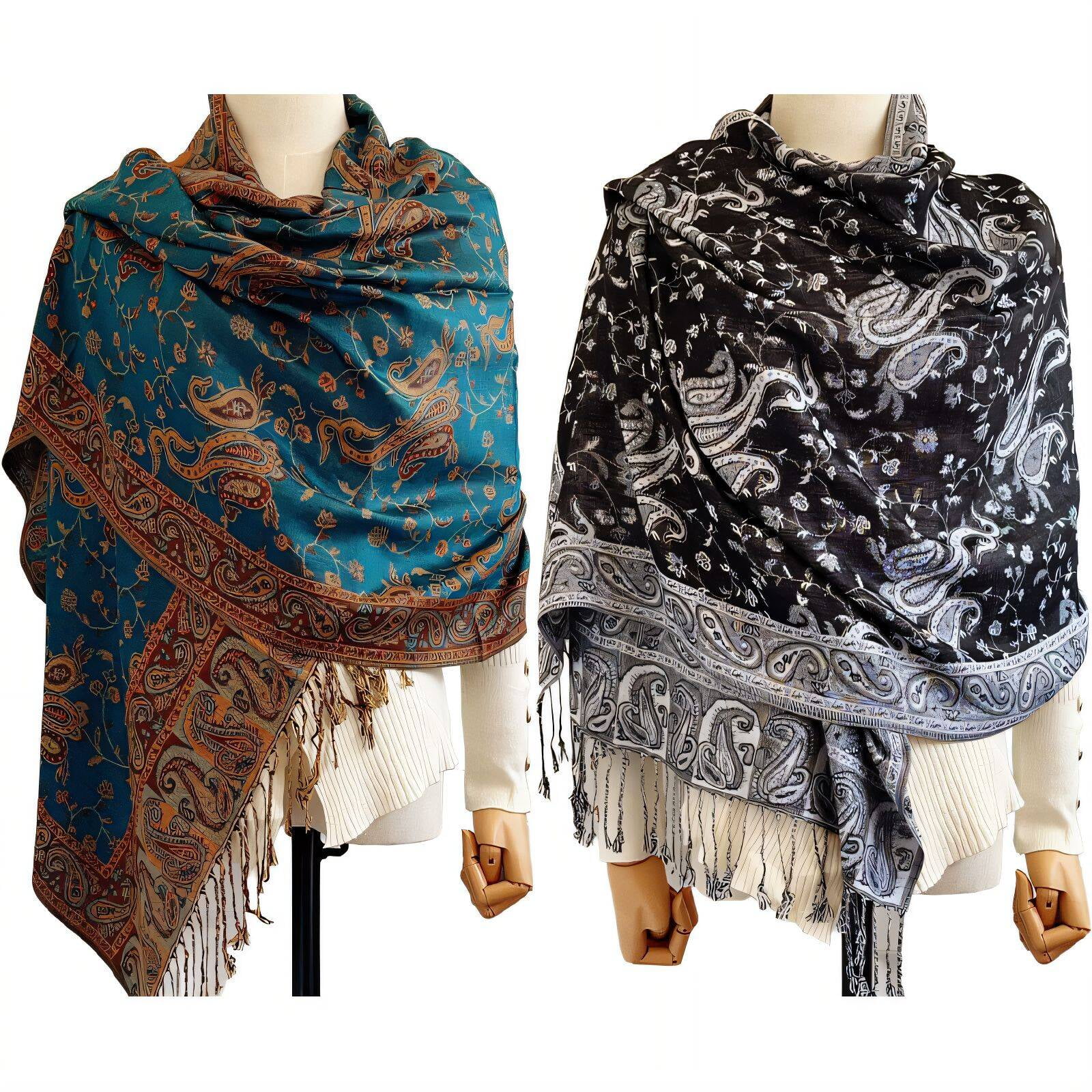 TELOLY Shawl Wraps for Women,Dynamic Tassel Details Shawls for Women ...
