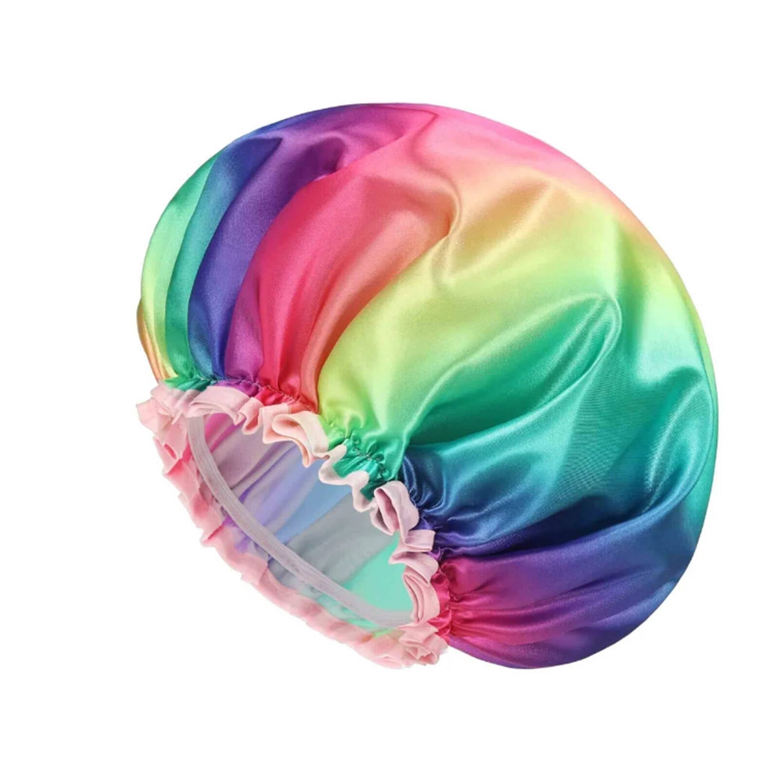 TELOLY Shower Cap Double Layer Shower Caps Waterproof Baking Oil Shower ...