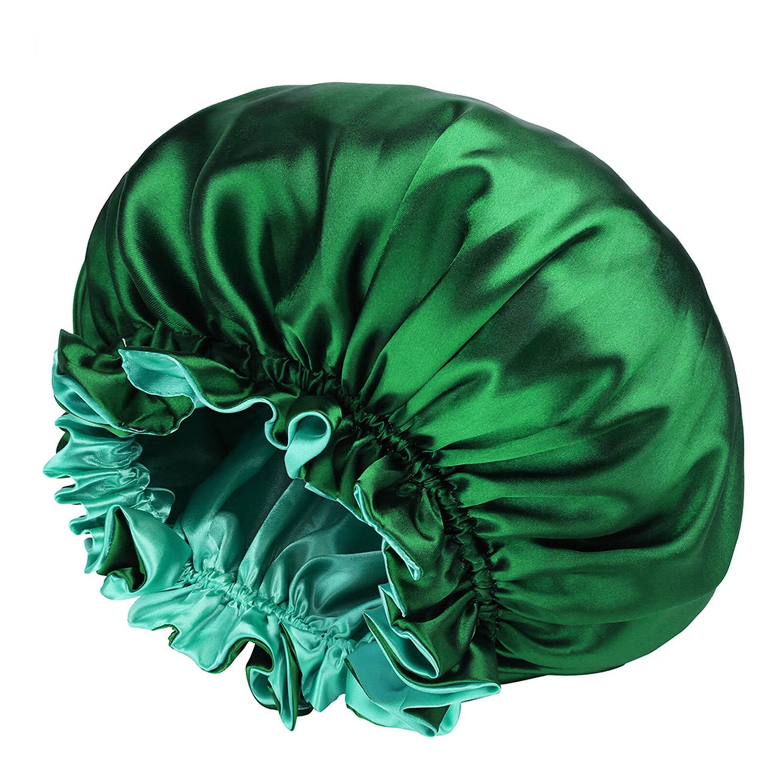 TELOLY Shower Cap Satin Hair Bonnet Large Bonnet for Sleeping,Green ...