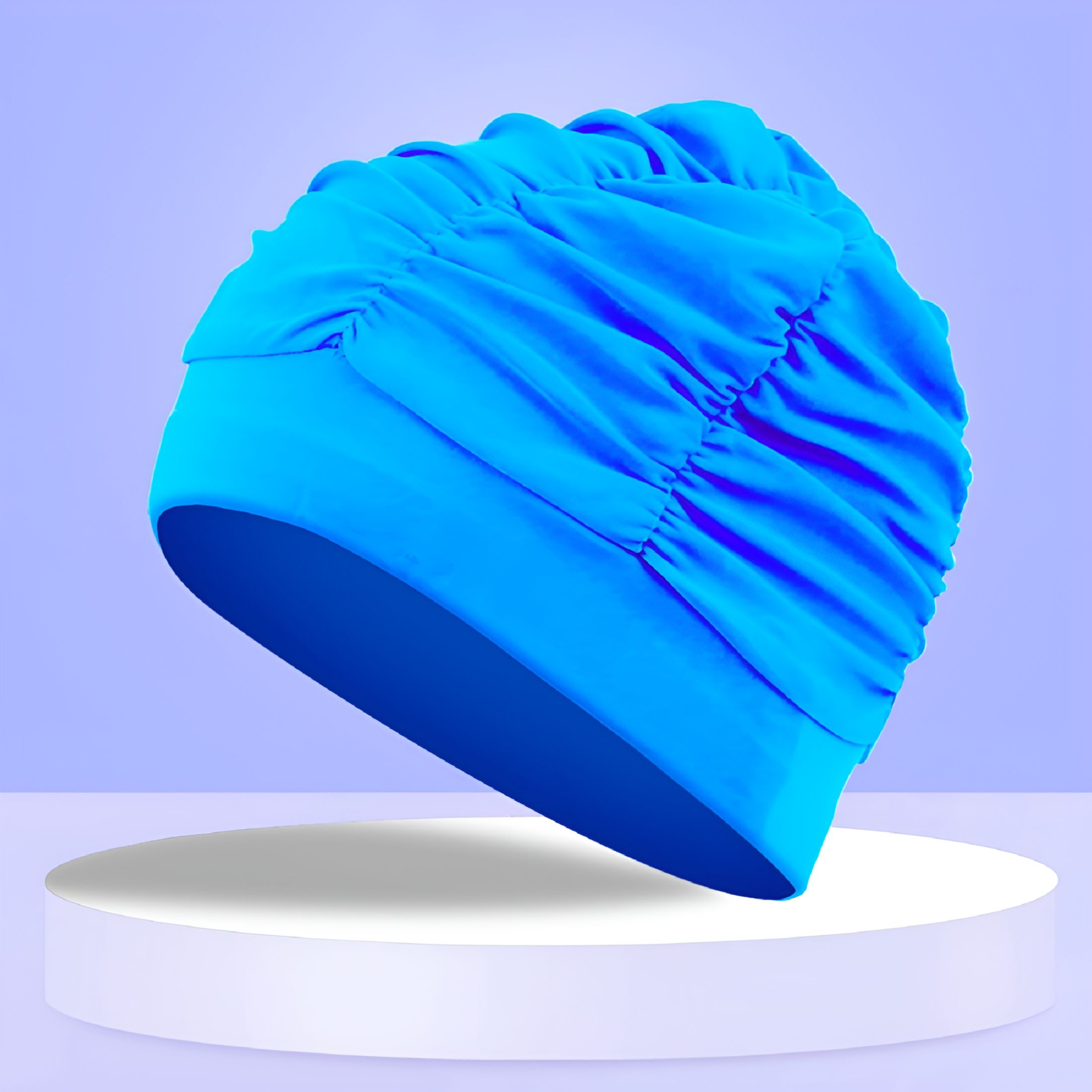 TELOLY Swimming Cap for Women Men, Polyester Swimming Hat for Long ...