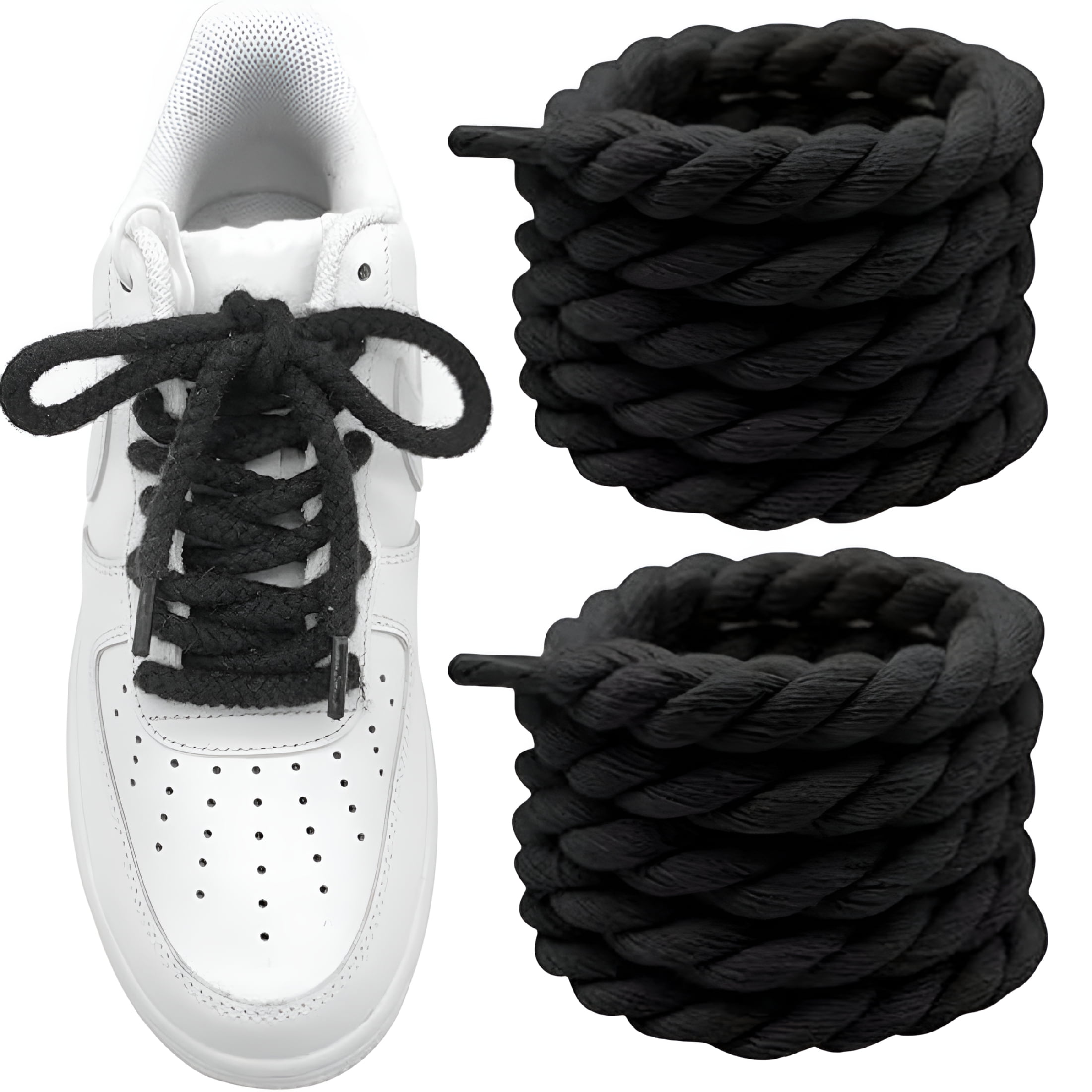 TELOLY Thick Rope Shoe Laces for Sneakers, DIY Chunky Jumbo Shoelaces ...