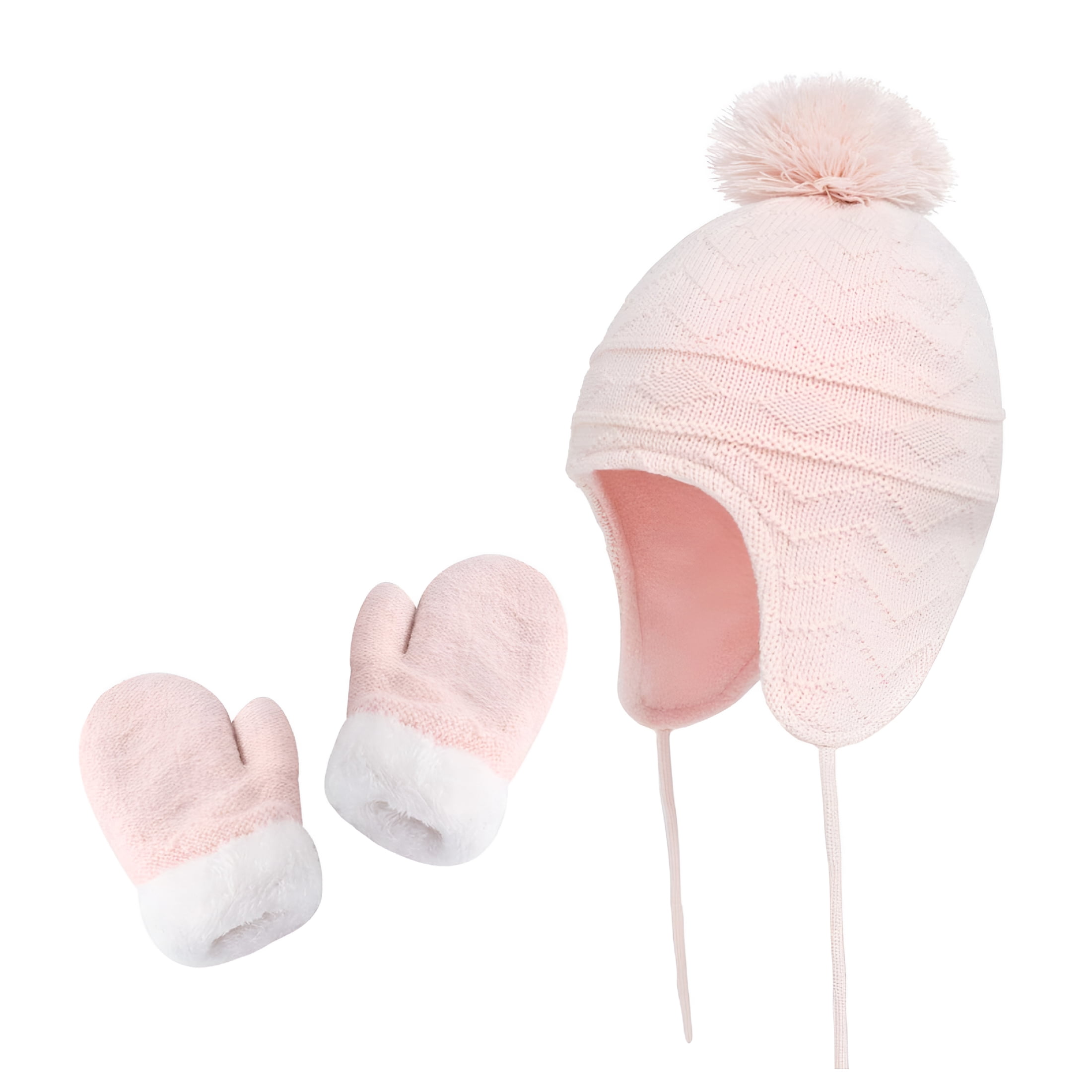TELOLY Winter Baby Toddler Hats and Gloves Set for Kids Winter Knit ...