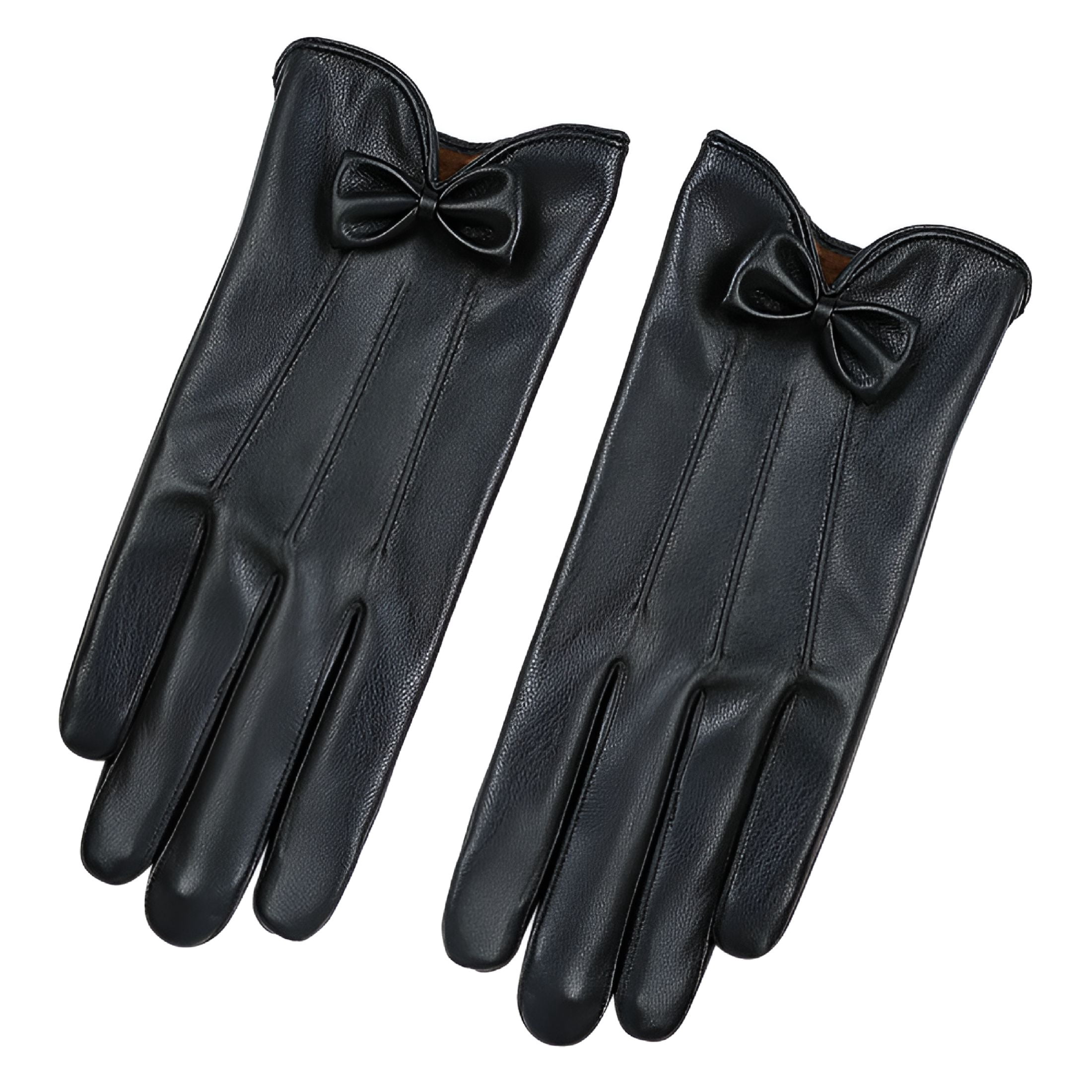 TELOLY Winter Leather Gloves for Women, Driving Gloves, Warm Fleece ...