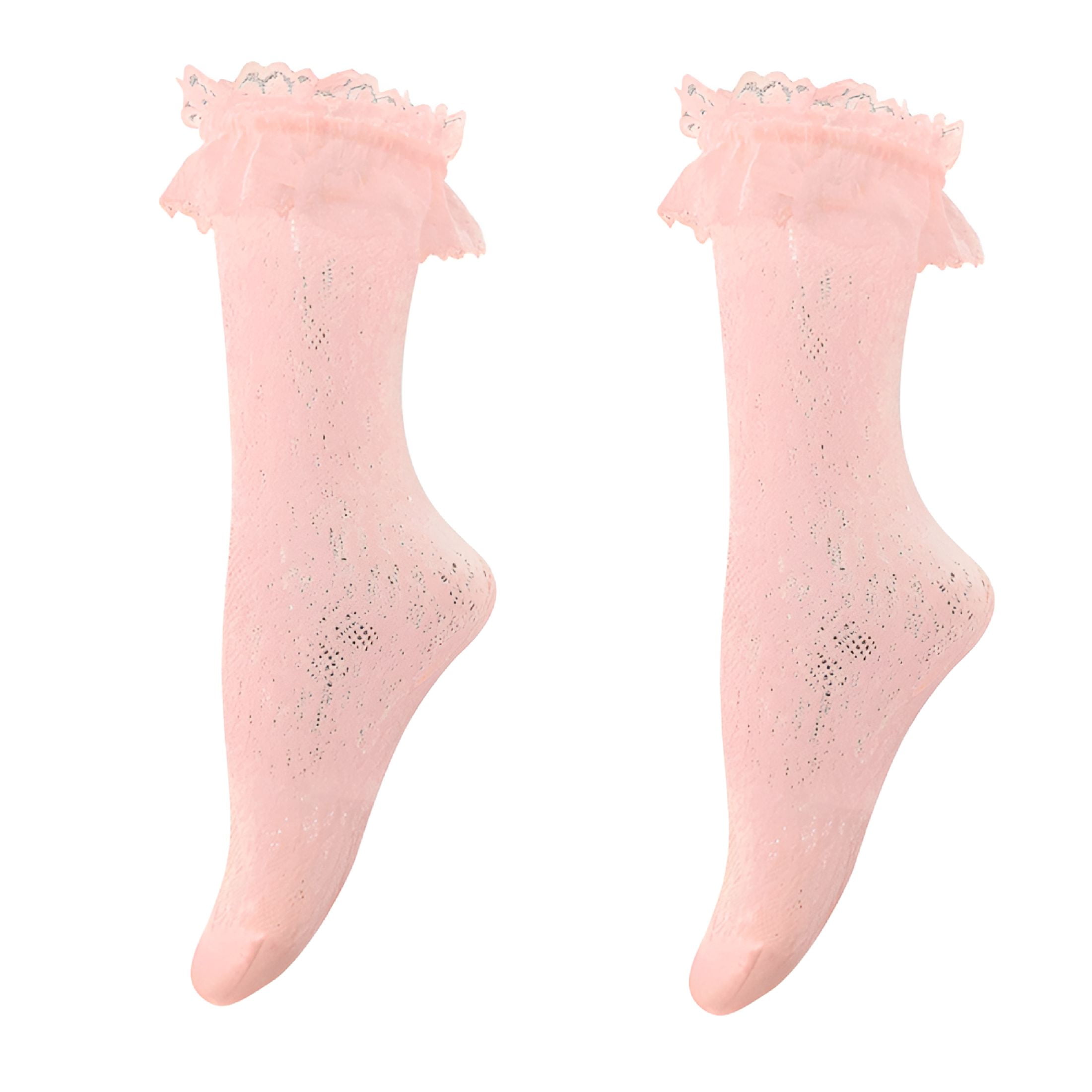 TELOLY Women Sheer Slouch Socks Womens Lace Ankle Socks Ruffle Frilly ...