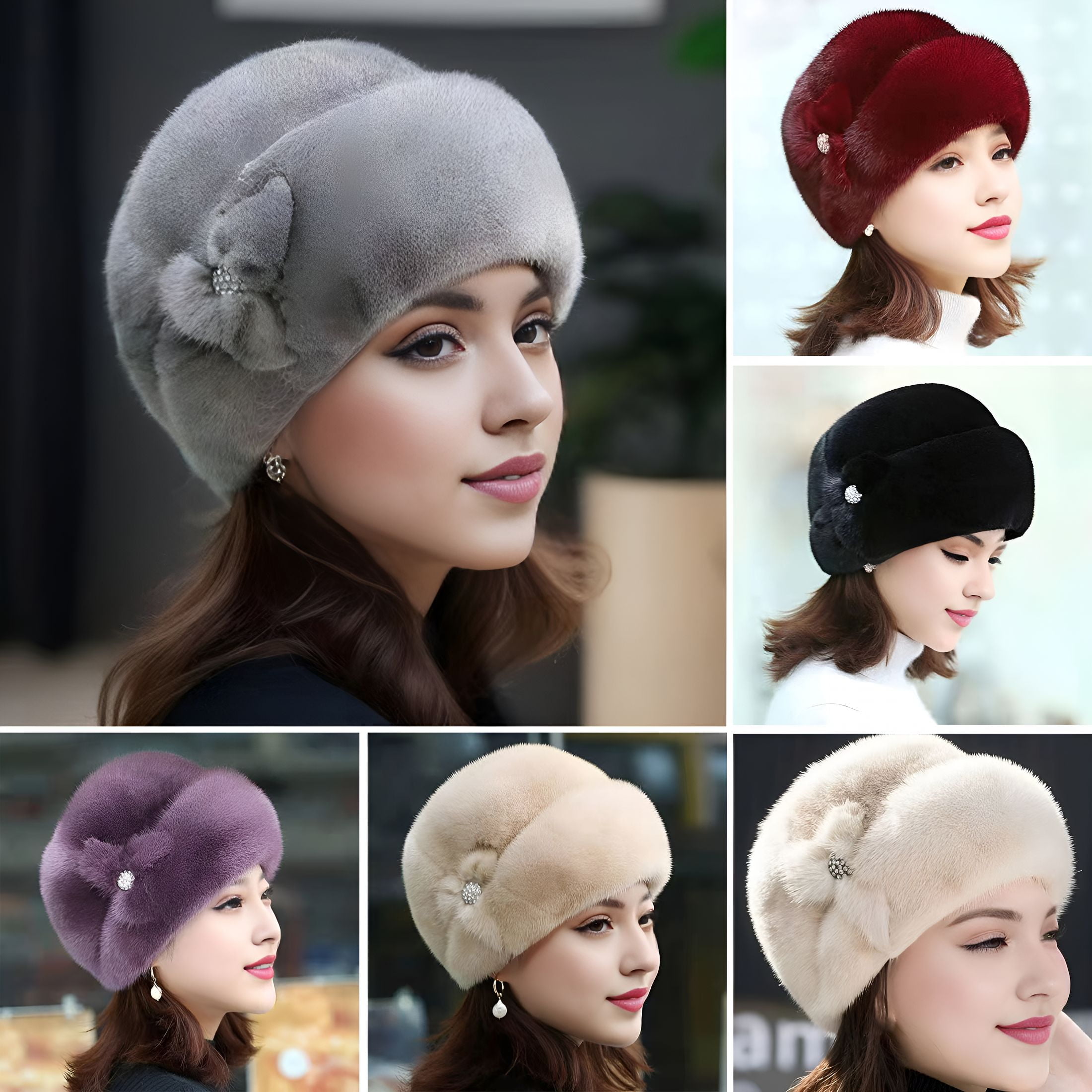 TELOLY 2026 New Women Winter Hat Solid Color Beanie Thick Plush Faux ...