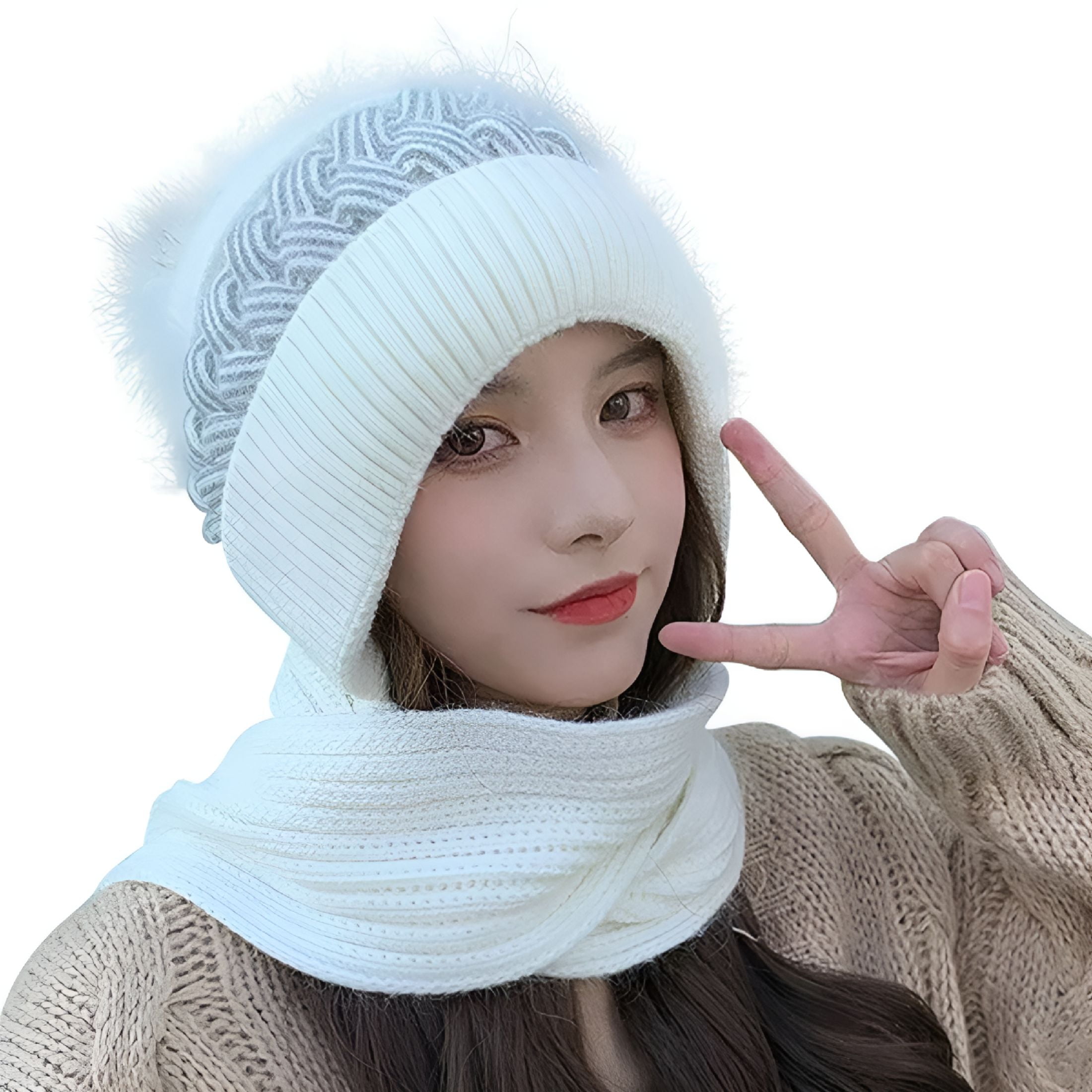 TELOLY 2026 New Womens Beanie and Scarf Set for Girls Warm Knit Winter ...