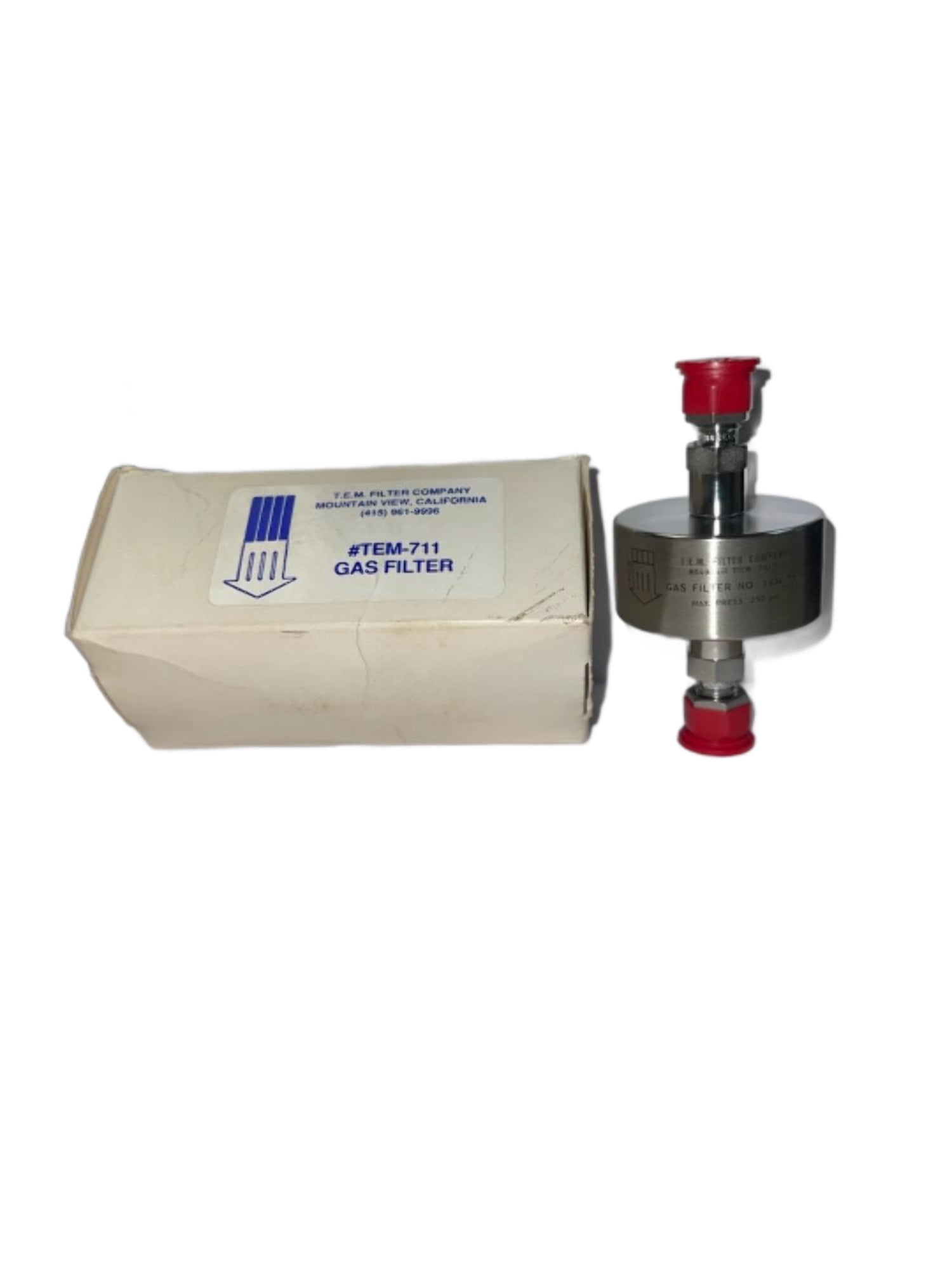 TEM-711 Gas Filter, 250 PSI, 1/4 Compression, Length 73 mm (2.88 ...