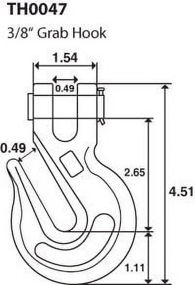 10 Lot 3/8" Chain Grab Hook Pin Clevis Rigging Tow Transport Truck ...