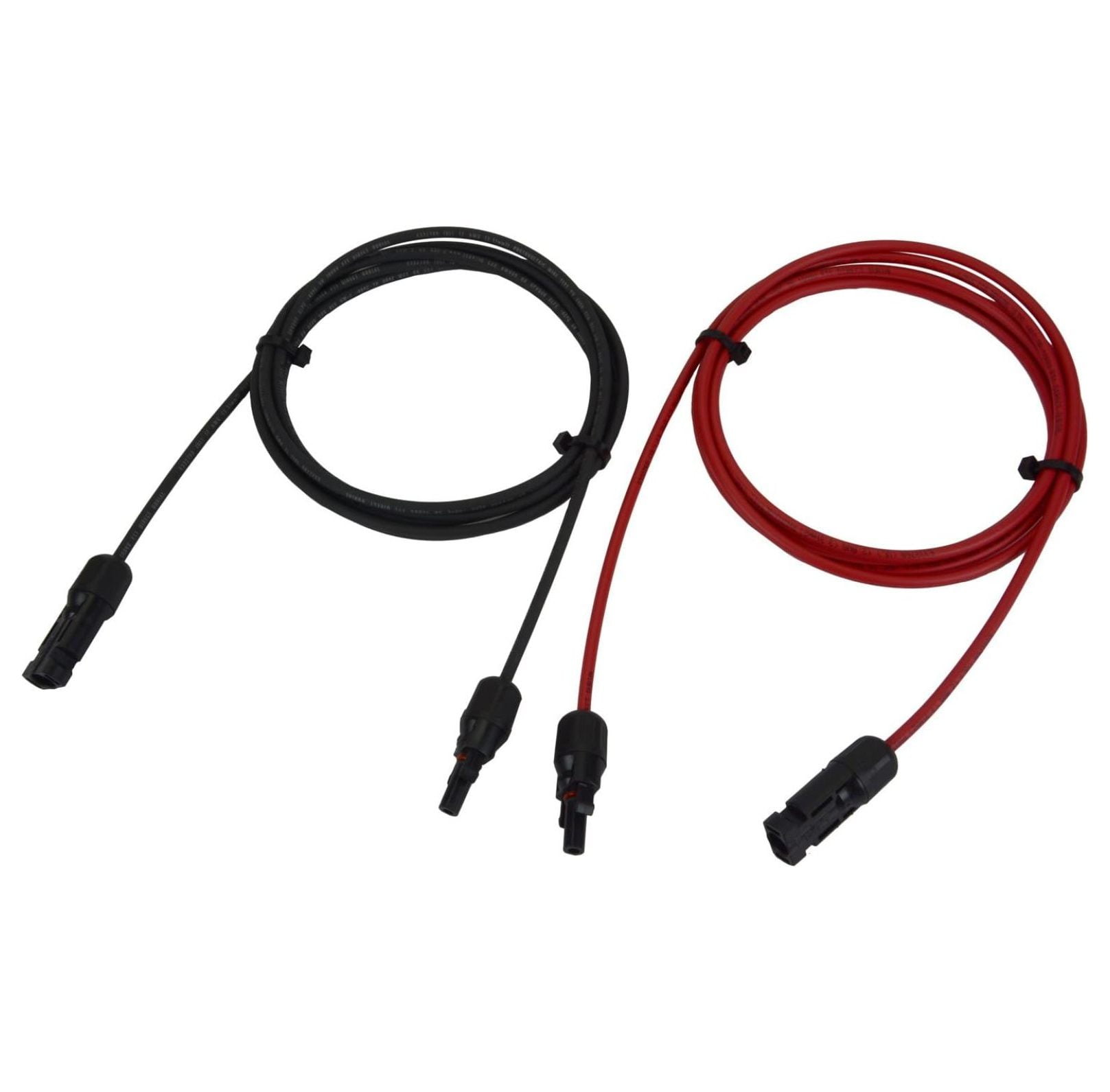 TEMCo 10' Red + 10' Black 12 AWG/Gauge Solar Panel Extension Cable with ...