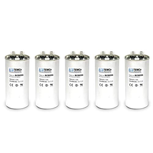 TEMCo 100 uf/MFD 370-440 VAC Volts Round Run Capacitor 50/60 Hz AC ...