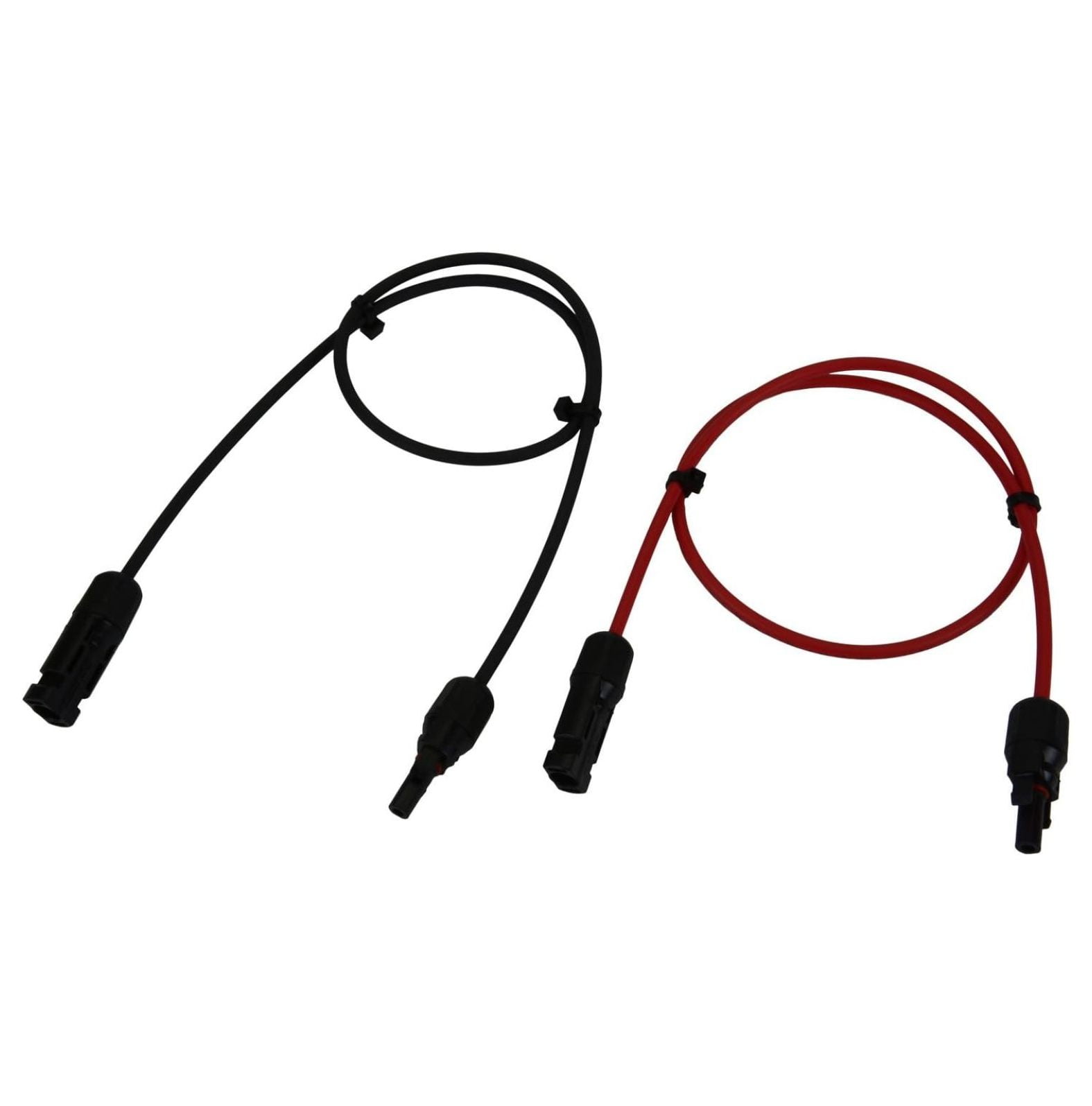 TEMCo 2.5' Red + 2.5' Black 12 AWG/Gauge Solar Panel Extension Cable ...
