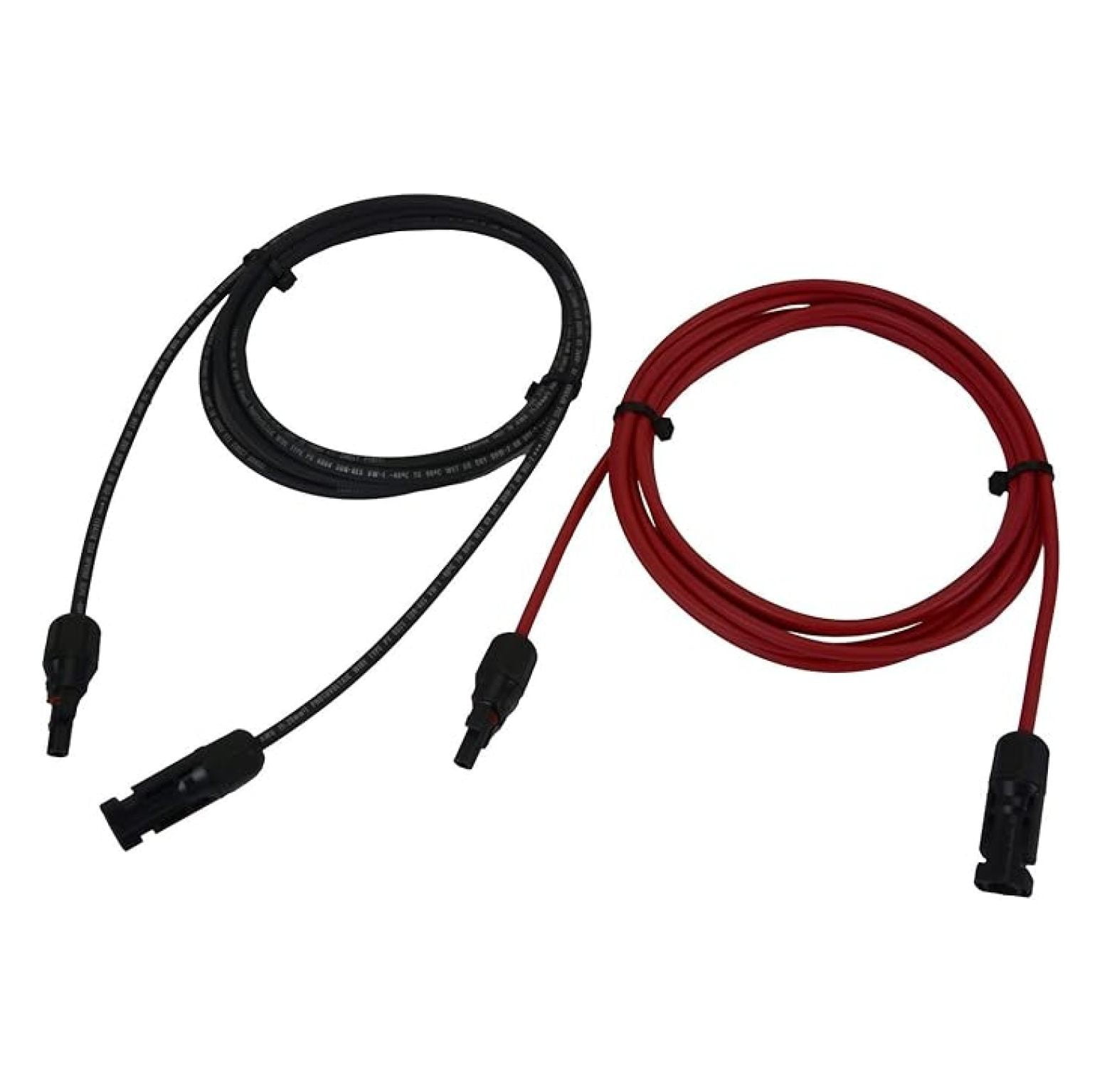 TEMCo 20' Red + 20' Black 10 AWG/Gauge Solar Panel Extension Cable with ...