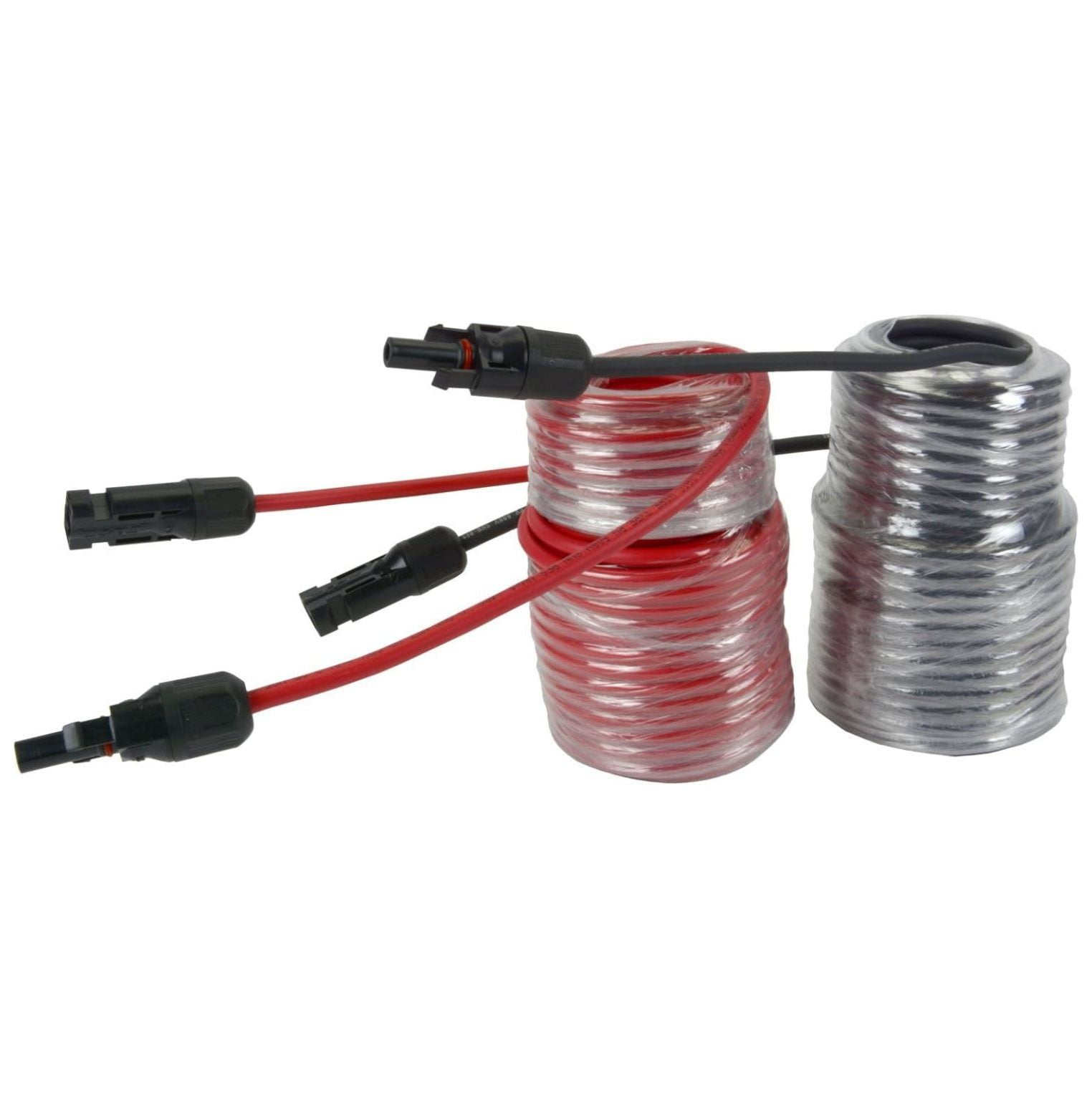 TEMCo 50' Red + 50' Black 10 AWG/Gauge Solar Panel Extension Cable with ...
