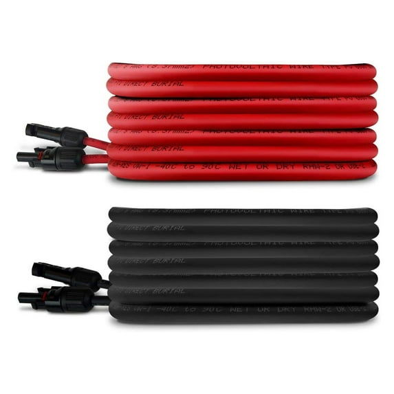 TEMCo 8 AWG/Gauge Solar Panel Extension Cable - Made in The USA (M/F ...