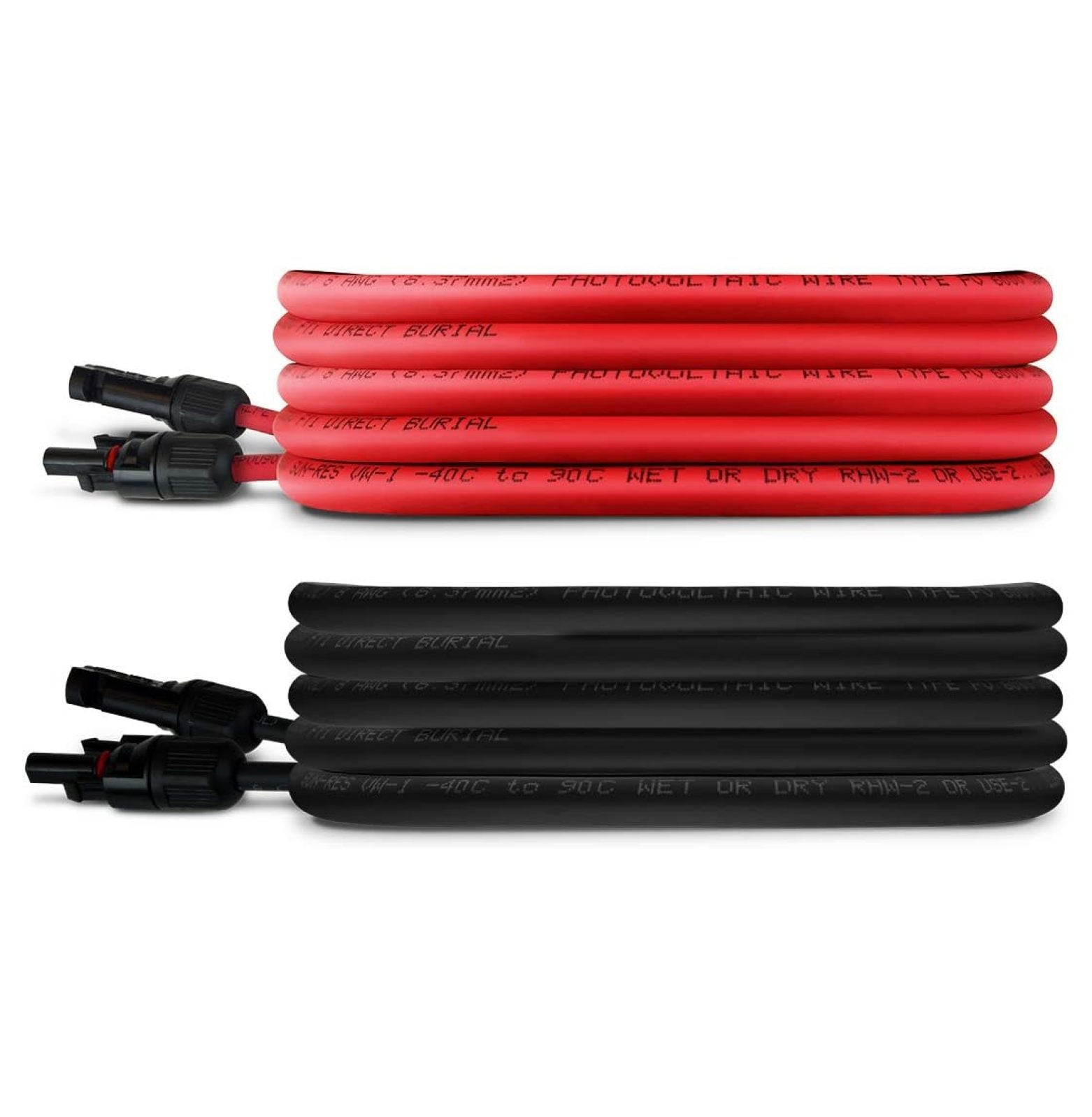 TEMCo 8 AWG/Gauge Solar Panel Extension Cable - Made in The USA (M/F Solar Connector Ends) (40 ...