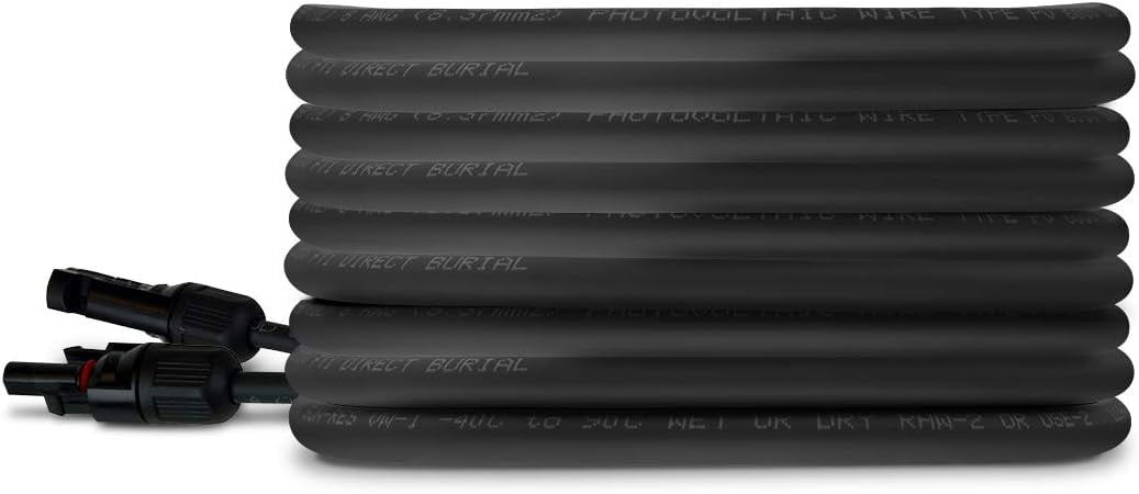 TEMCo 8 AWG/Gauge Solar Panel Extension Cable - Made in The USA (M/F ...