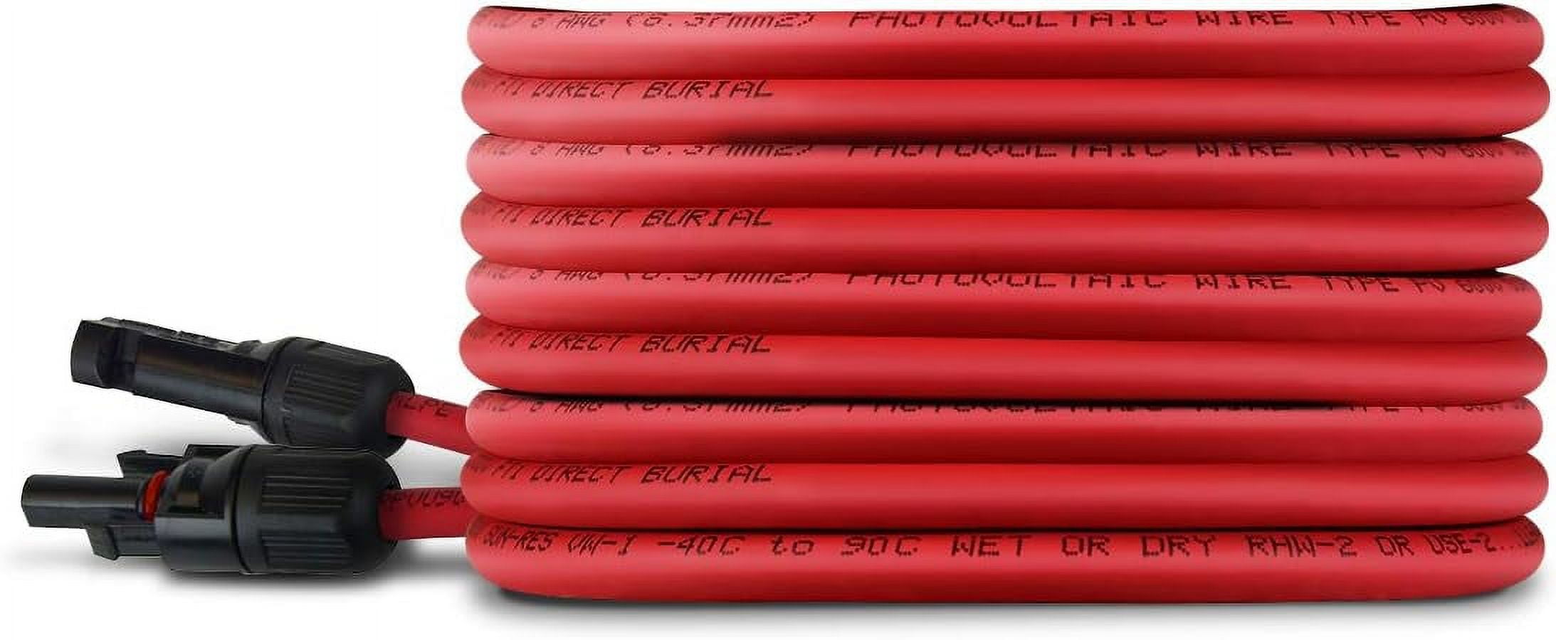 TEMCo 8 AWG/Gauge Solar Panel Extension Cable - Made in The USA (M/F ...