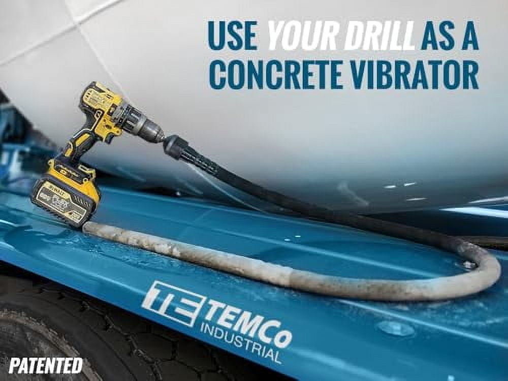 TEMCo Cordless Concrete Vibrating Tool, Drill-powered Concrete Vibrator ...