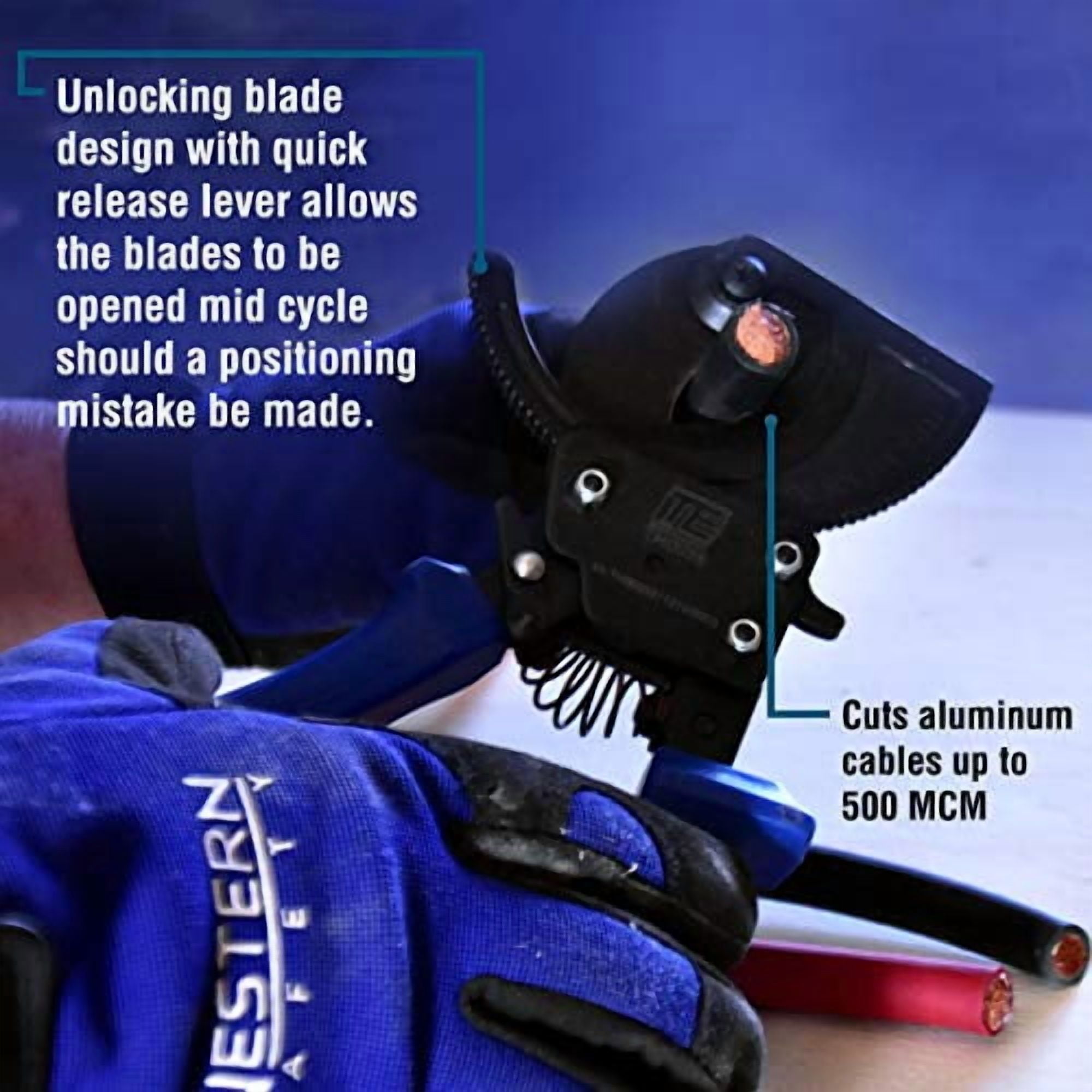 TEMCo TH0035 Heavy Duty 500 MCM Ratcheting Wire & Cable Cutter for ...