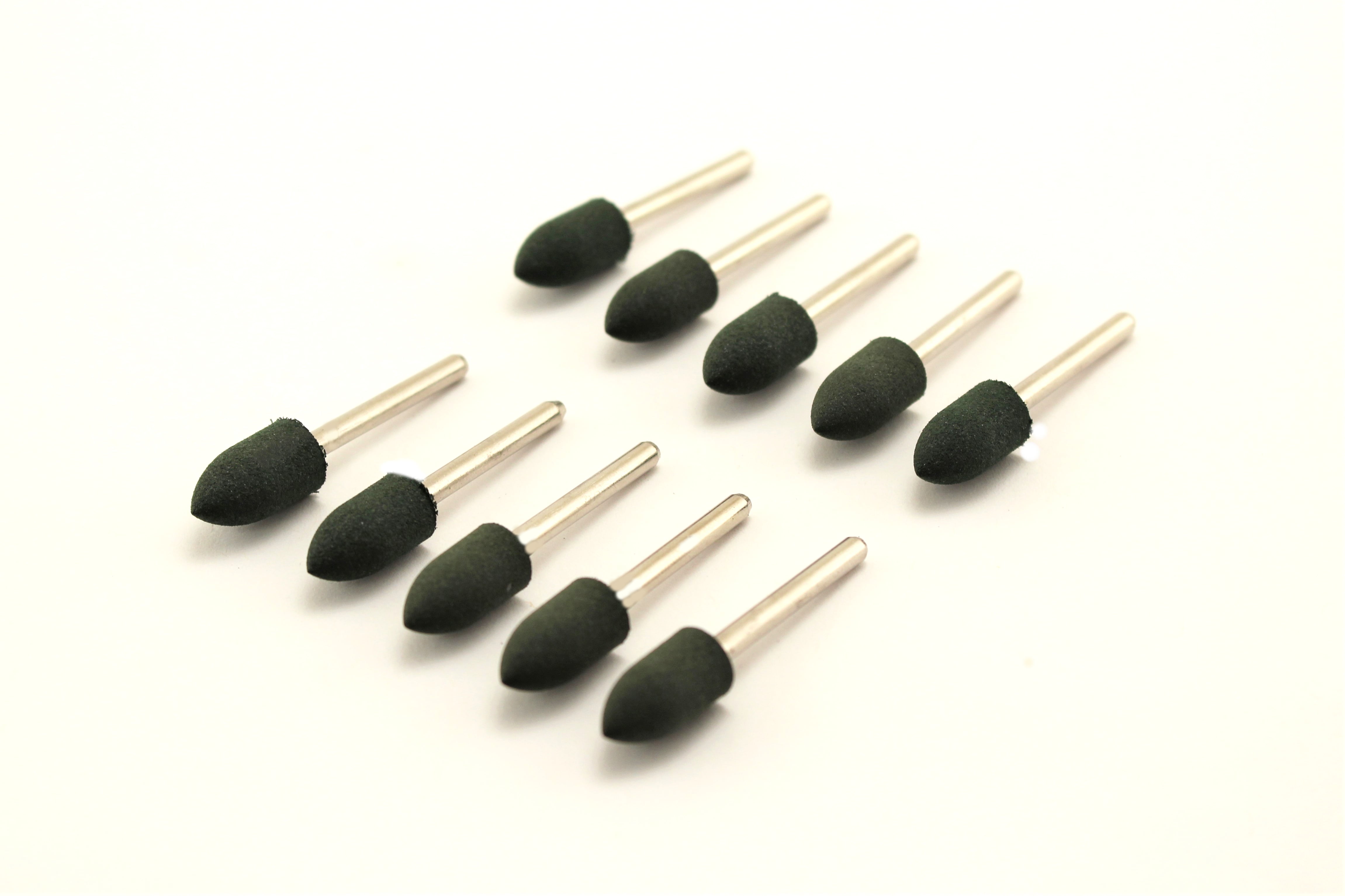 TEMO 10 pc 8 mm (5/16 Inch) Bullet Rubber Rotary Tool Polishing Burr ...