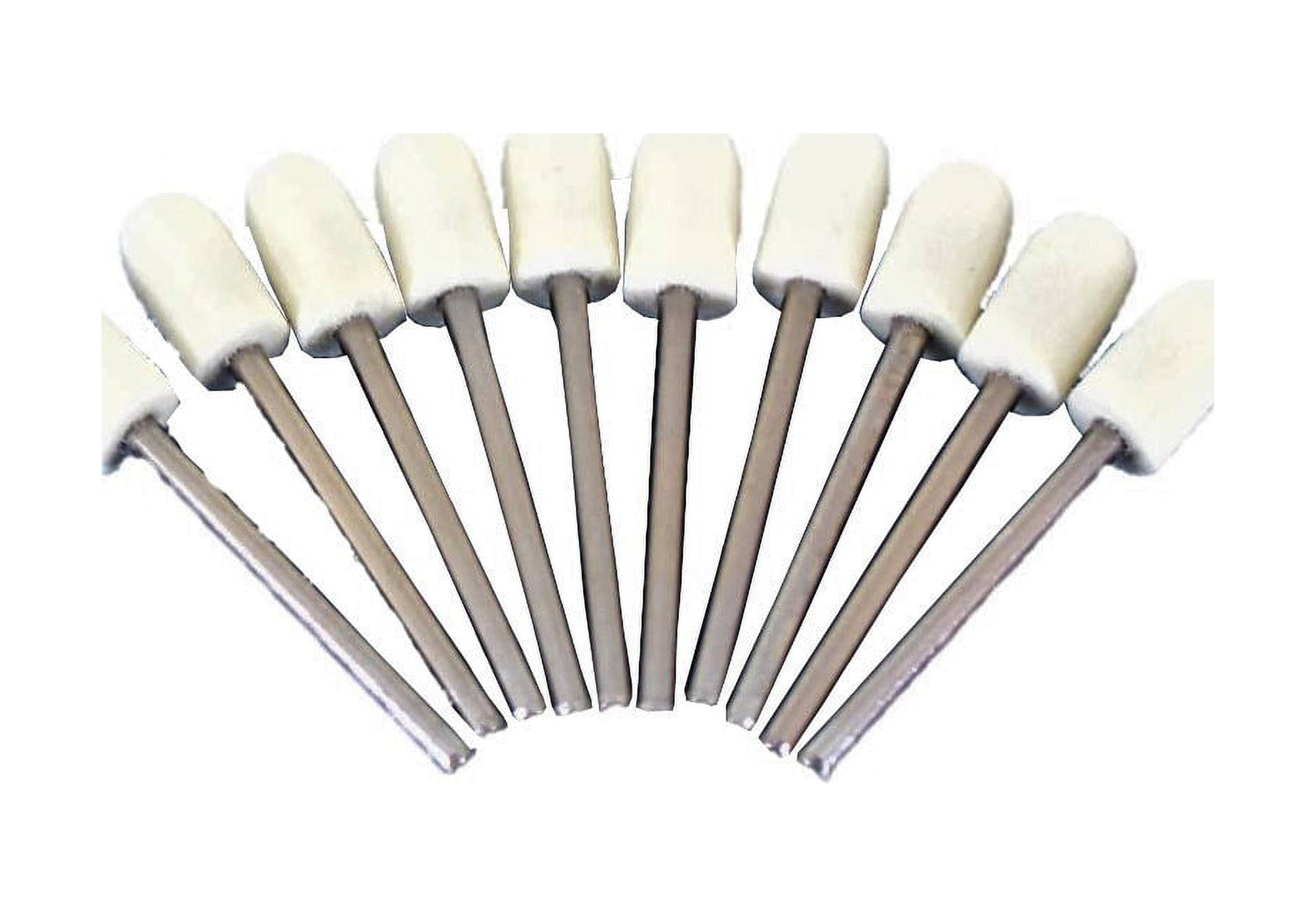 TEMO 10 pc Felt Burrs Wool Bob Polishing Grinding #5 Cylinder Ball 5/16 ...