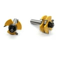 TEMO 2 pc Tongue and Groove Set, Router Bit Set, Wood Door Flooring 3 ...