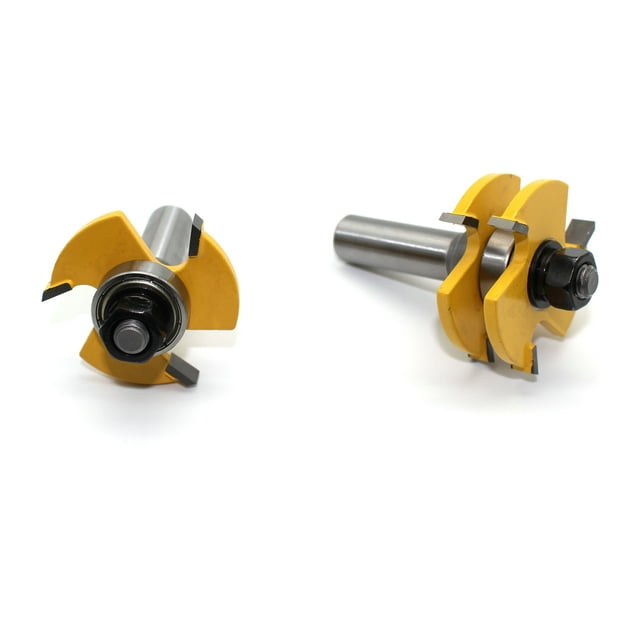 TEMO 2 pc Tongue and Groove Set, Router Bit Set, Wood Door Flooring 3 ...