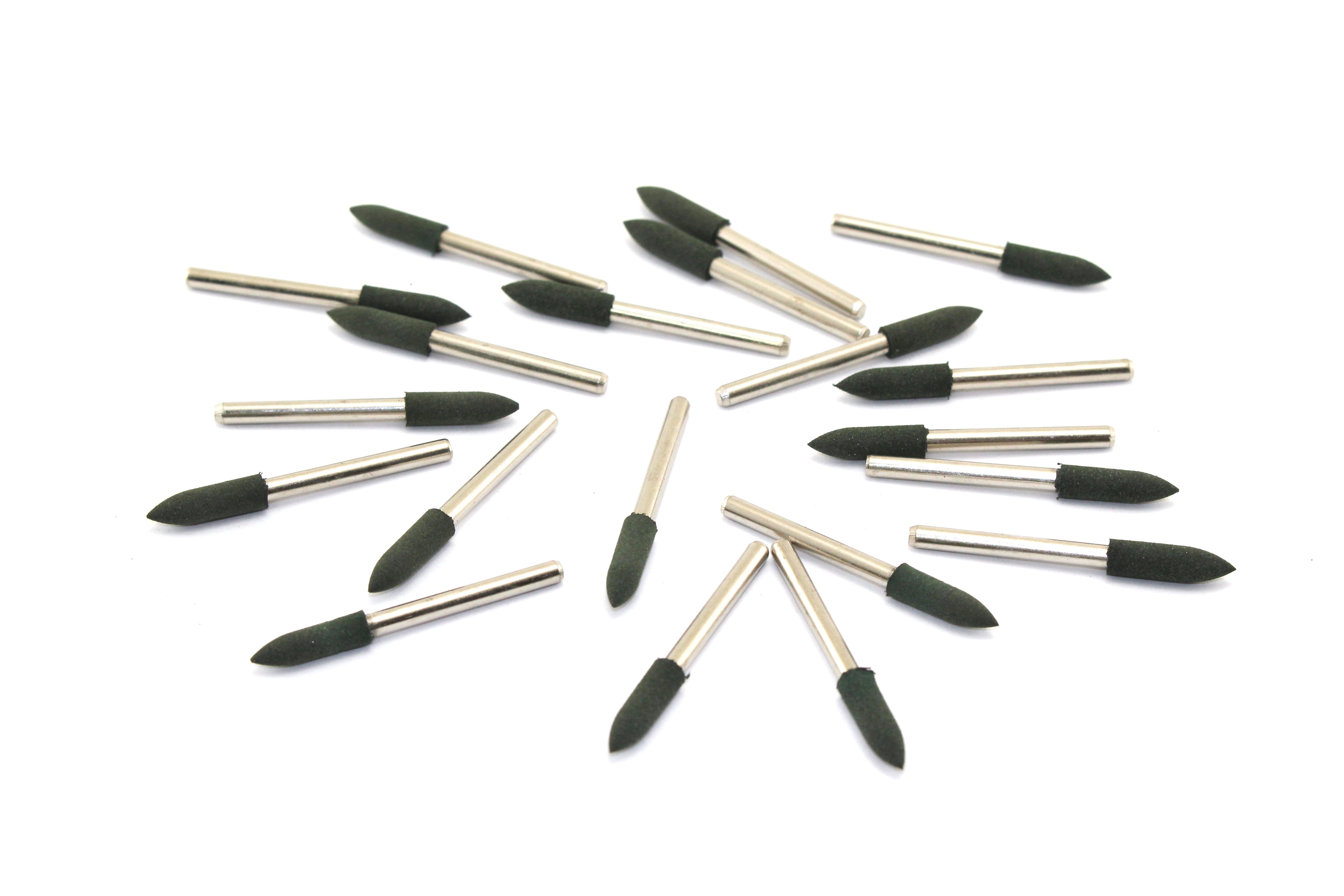 TEMO 20 pc 4 mm (5/32 Inch) Bullet Rubber Rotary Tool Polishing Burr ...