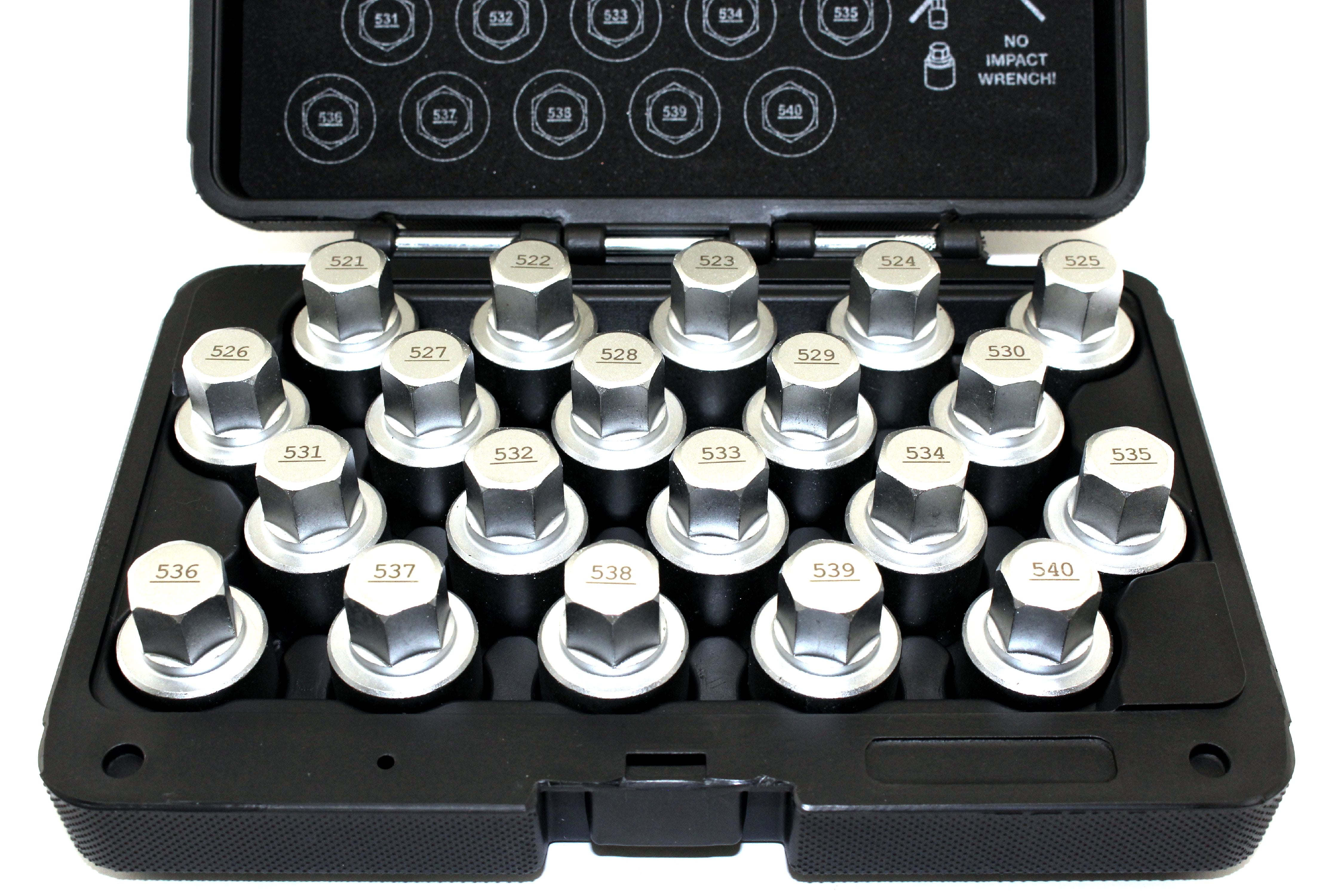 TEMO 20 pc Wheel Lock Lugnut Anti-Theft Screw Lug Nut Removal Key ...