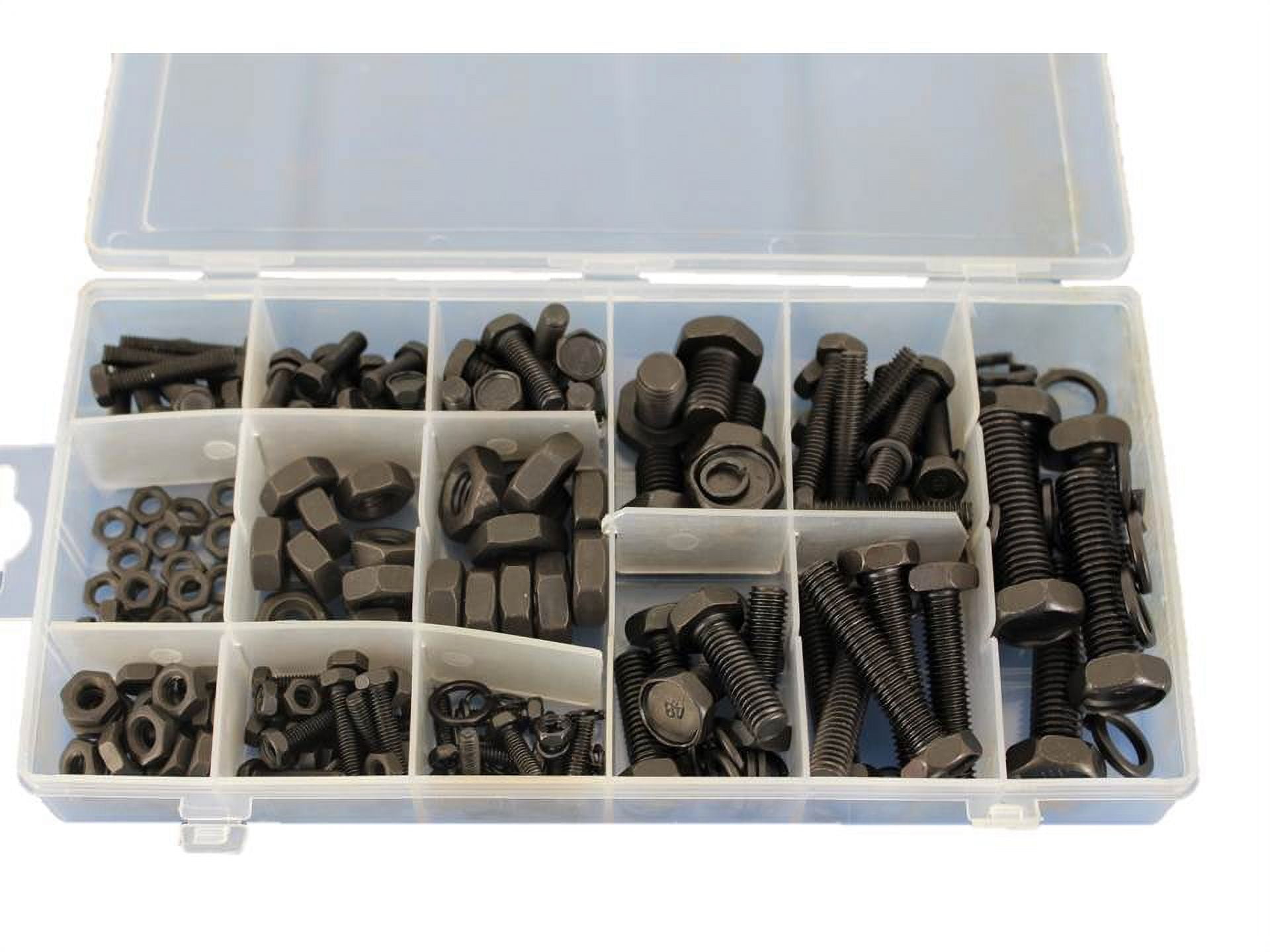 TEMO 240 pc Heavy Duty Nut and Bolt Assortment Set Kit M4 M5 M6 M8 M10 ...