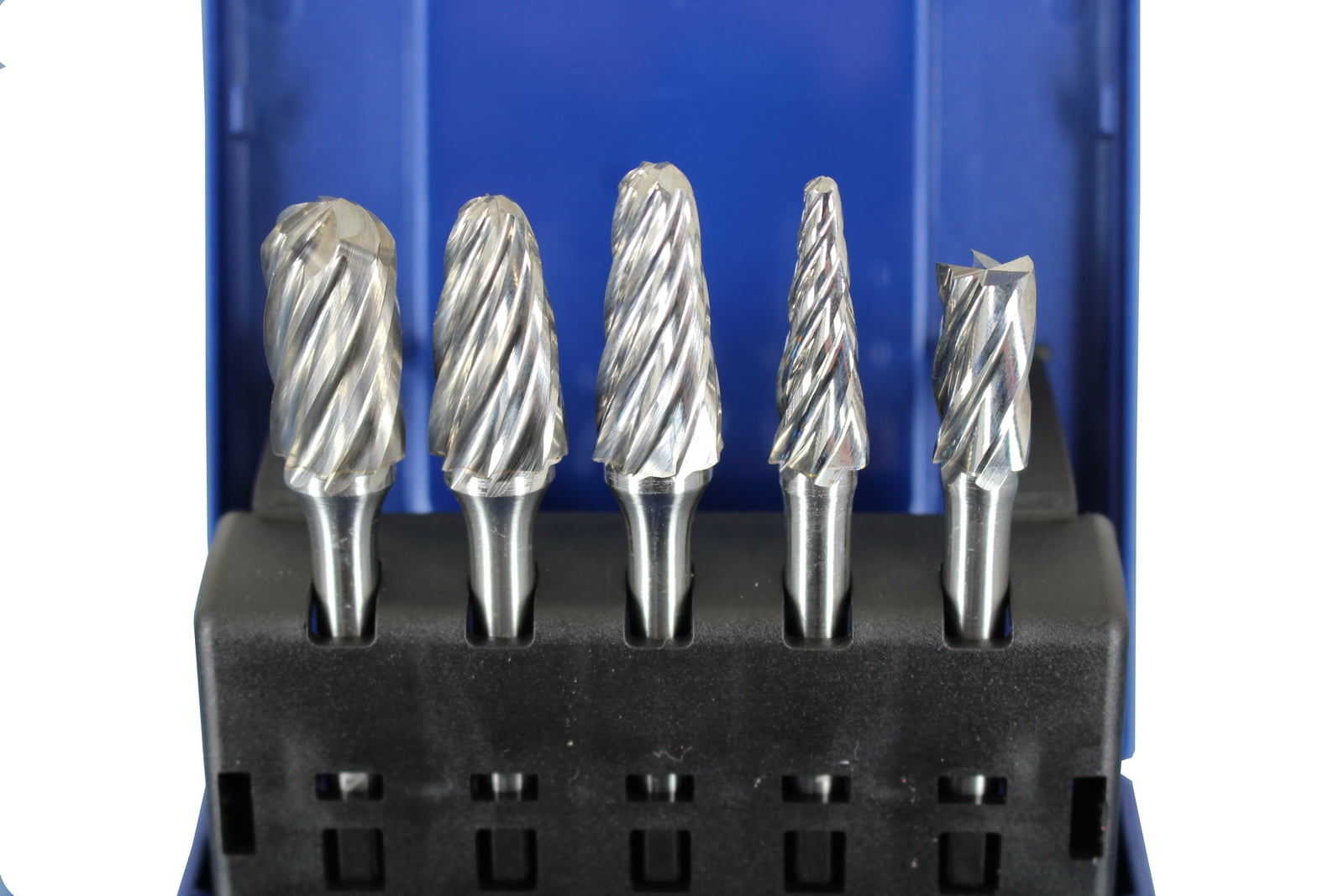 TEMO 5 pc NF Aluminum Cut CARBIDE BURR FILE Set 1/2" 3/8" HEAD 1/4" D 2 ...