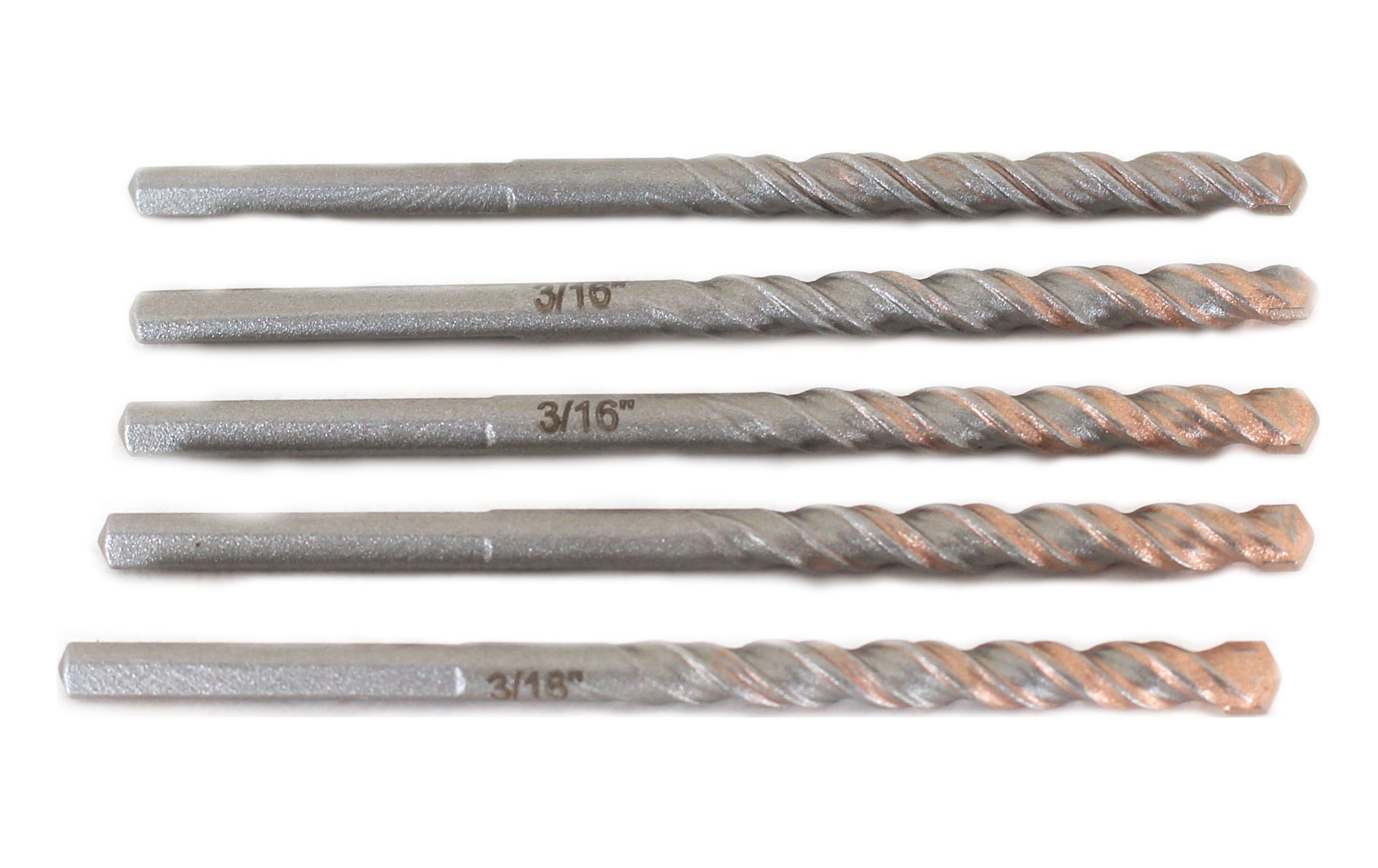 TEMO 5 pc Premium Percussion Masonry Drill Bit 3/16 x 3-3/8 Inch ...