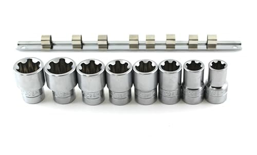 TEMO 8 pc Torx Plus 18-32EP Socket 1/2 Inch Square Drive Auto Repair ...