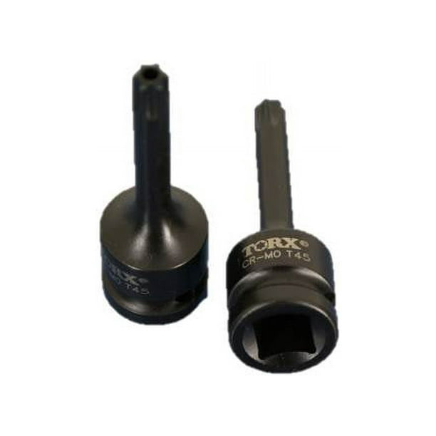 TEMO Tamper Proof T45 3 Inch (76 mm) Long Tamper Proof Torx Star 6 Point Black Impact Bit Socket ...