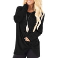 TEMOFON Women's Long Sleeve Tunic Tops, Twist Knot Blouse, Casual ...